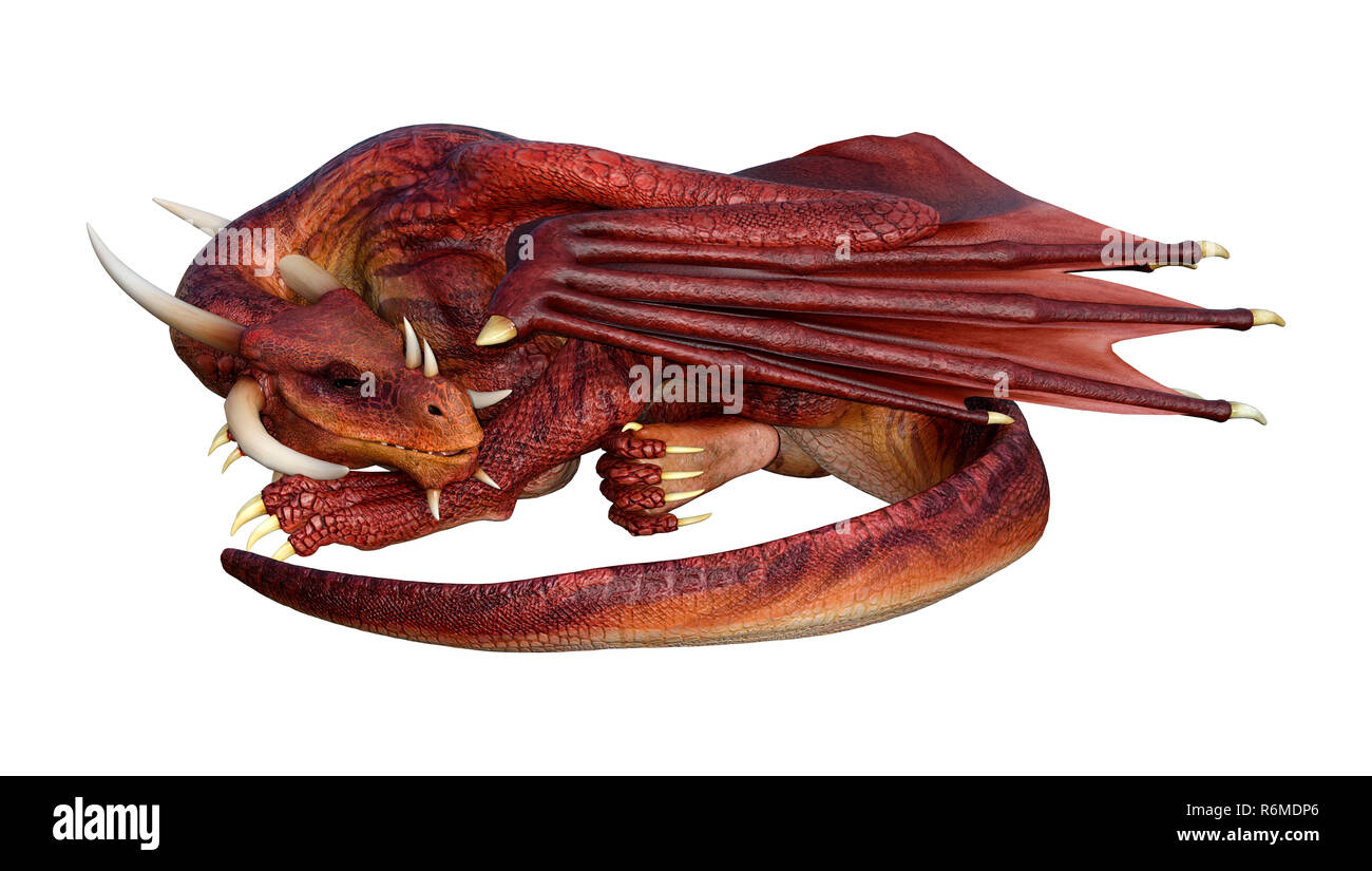 3D Rendering Fantasy Dragon on White Stock Photo - Alamy