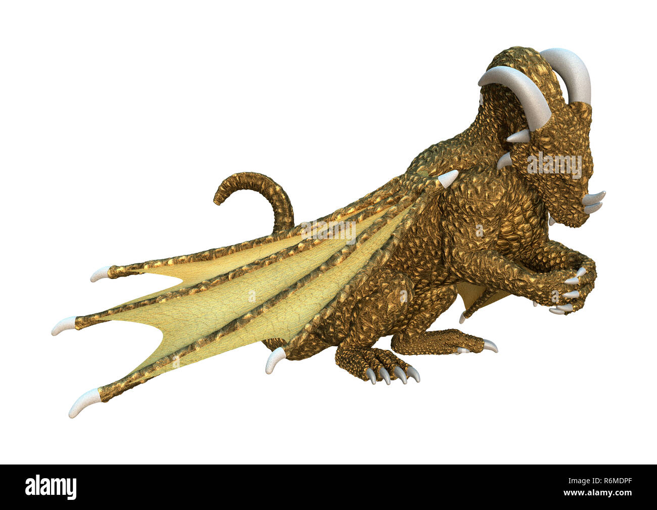 3D Rendering Fantasy Dragon on White Stock Photo - Alamy