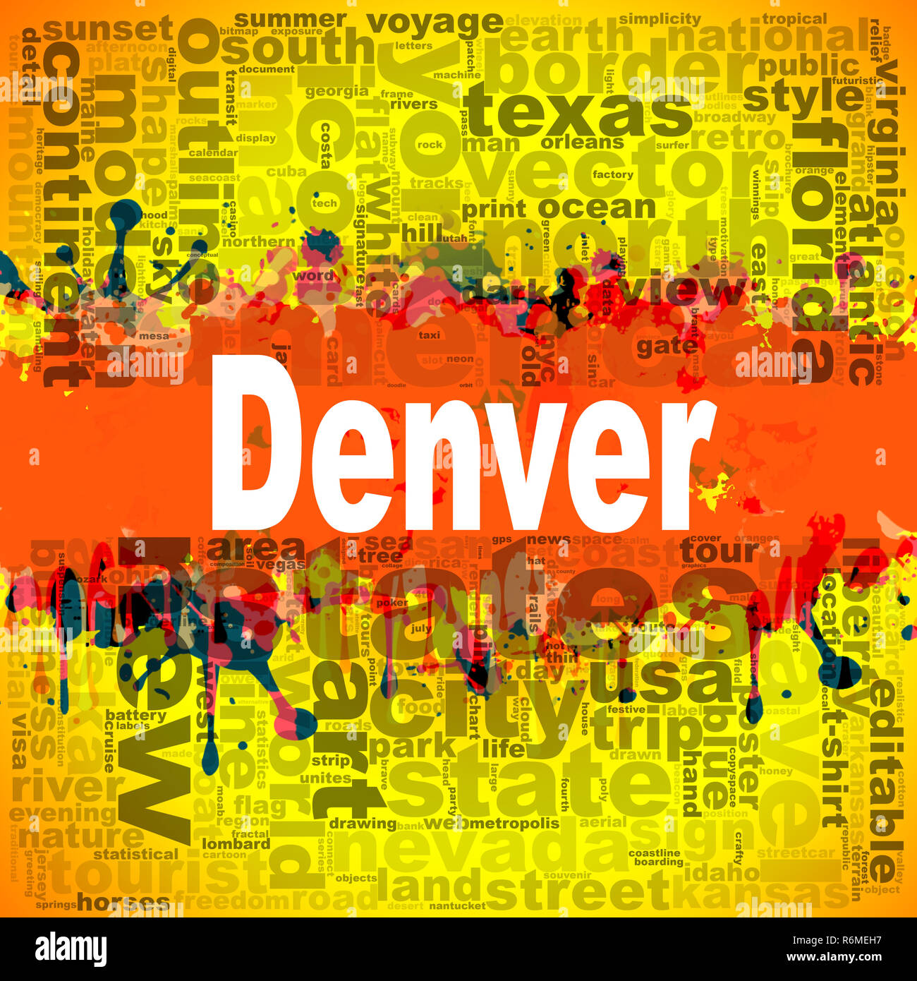 Denver word cloud design Stock Photo - Alamy