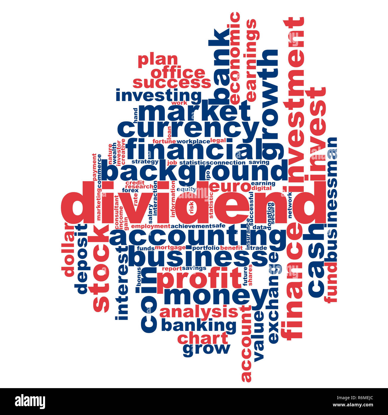 Dividend word cloud Stock Photo - Alamy