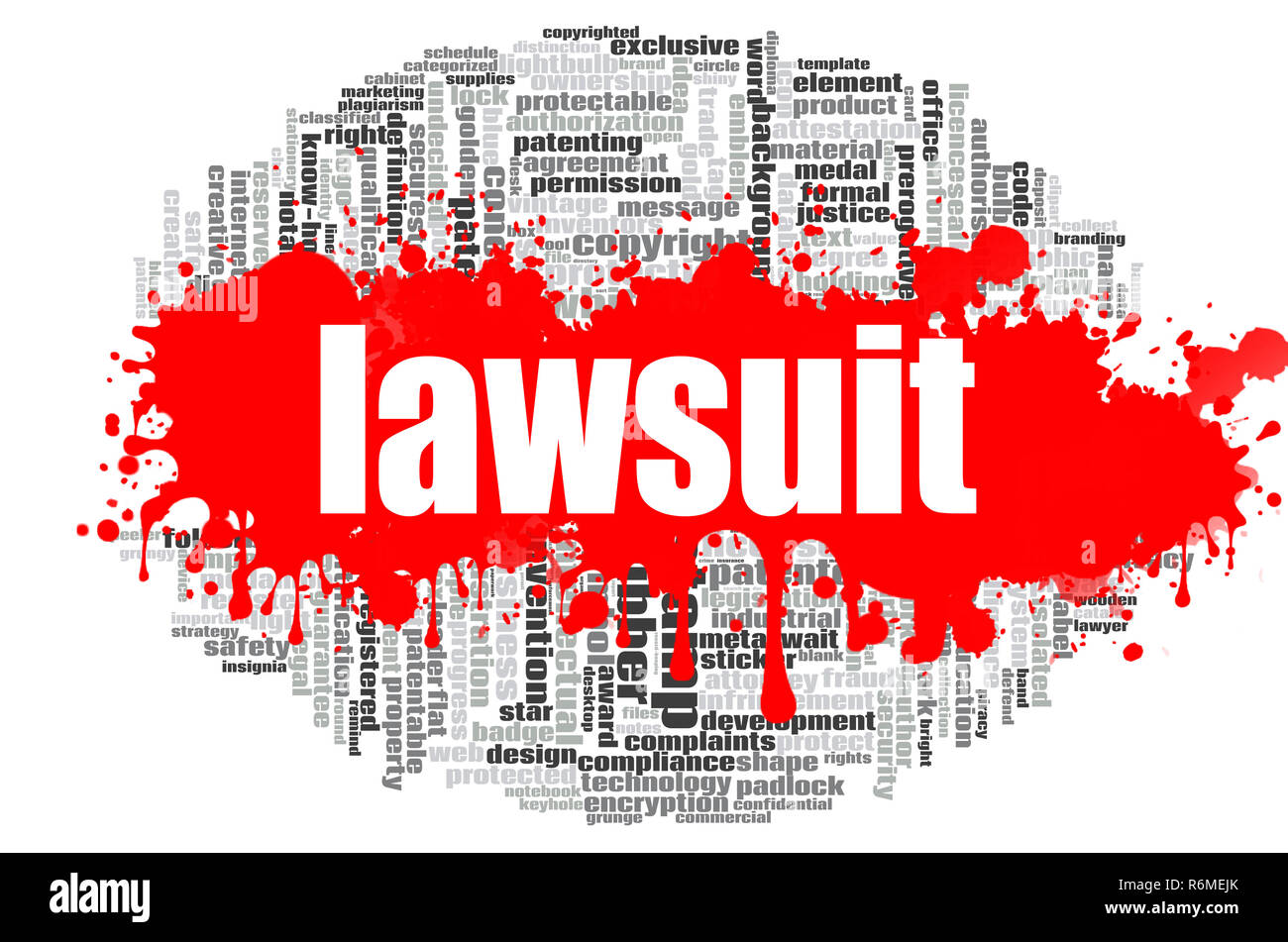 Lawsuit word cloud Stock Photo - Alamy