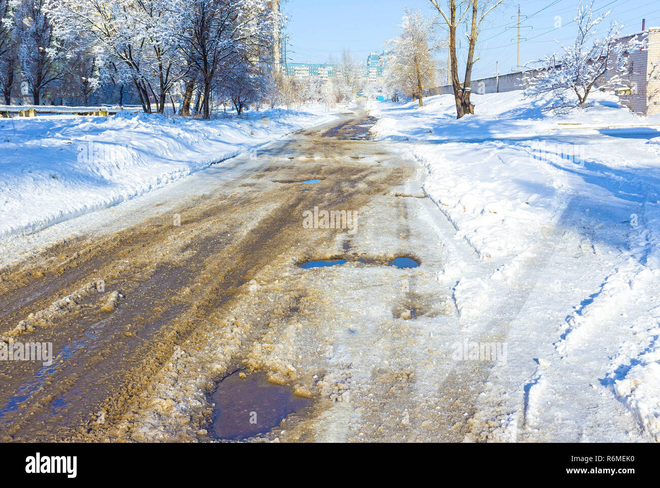 Big potholes on road hi-res stock photography and images - Alamy