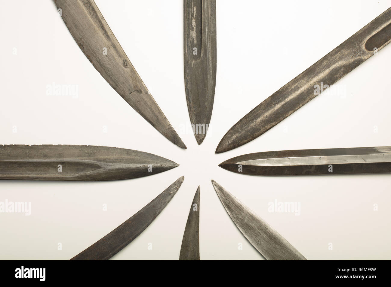 Collection of knife blades and swords Stock Photo - Alamy