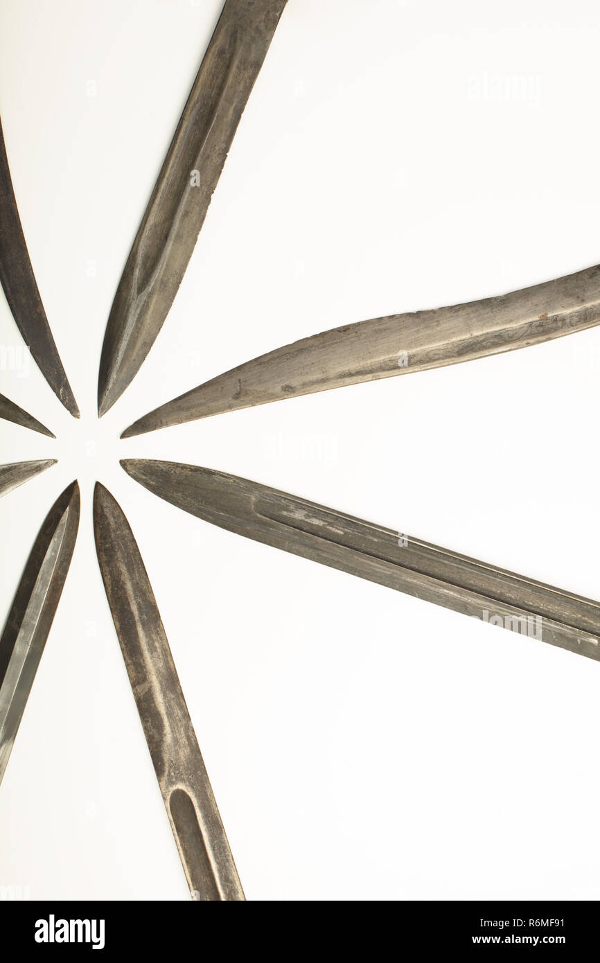Collection of knife blades and swords Stock Photo - Alamy
