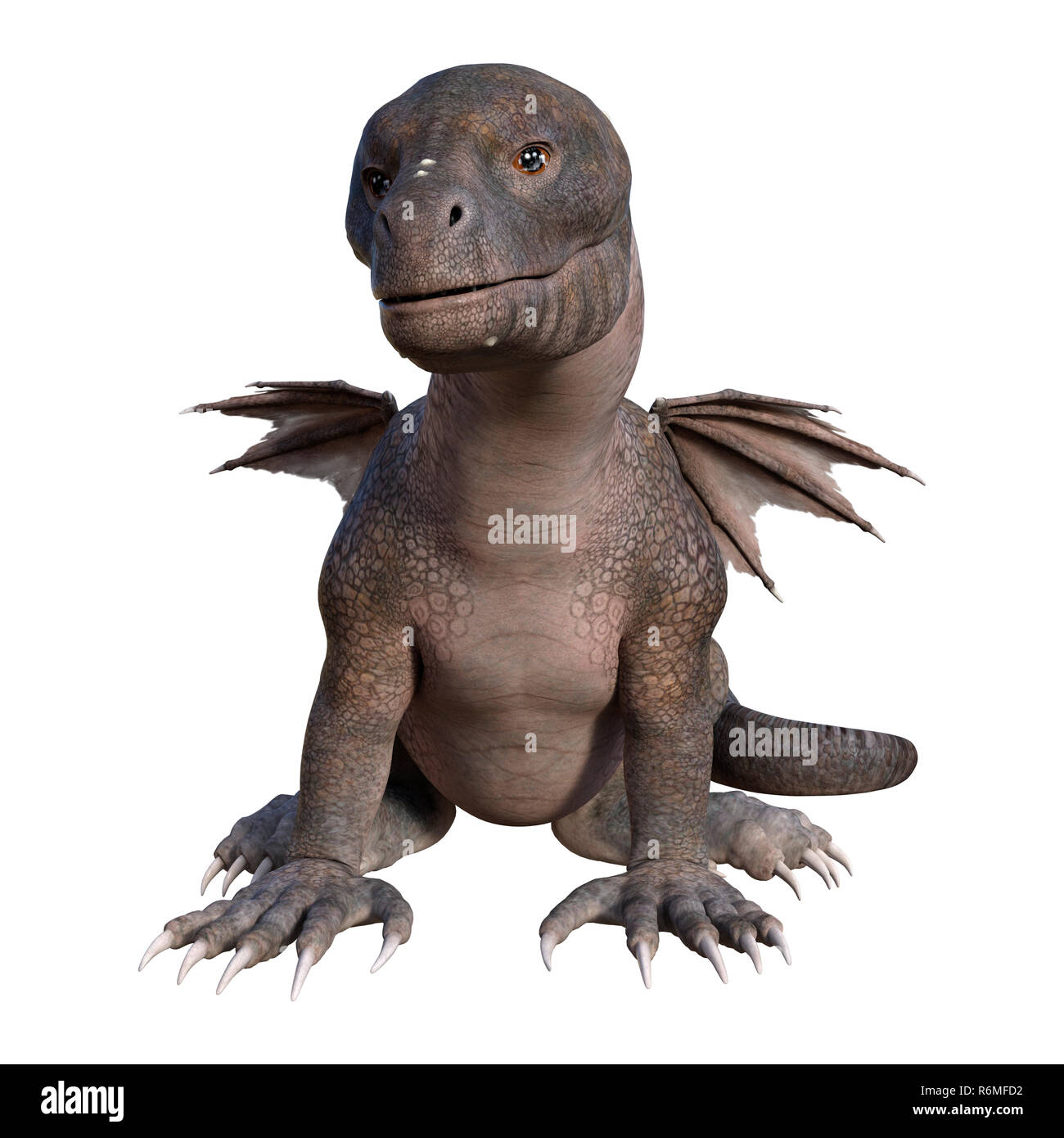 3D Rendering Fantasy Hatchling Dragon on White Stock Photo - Alamy