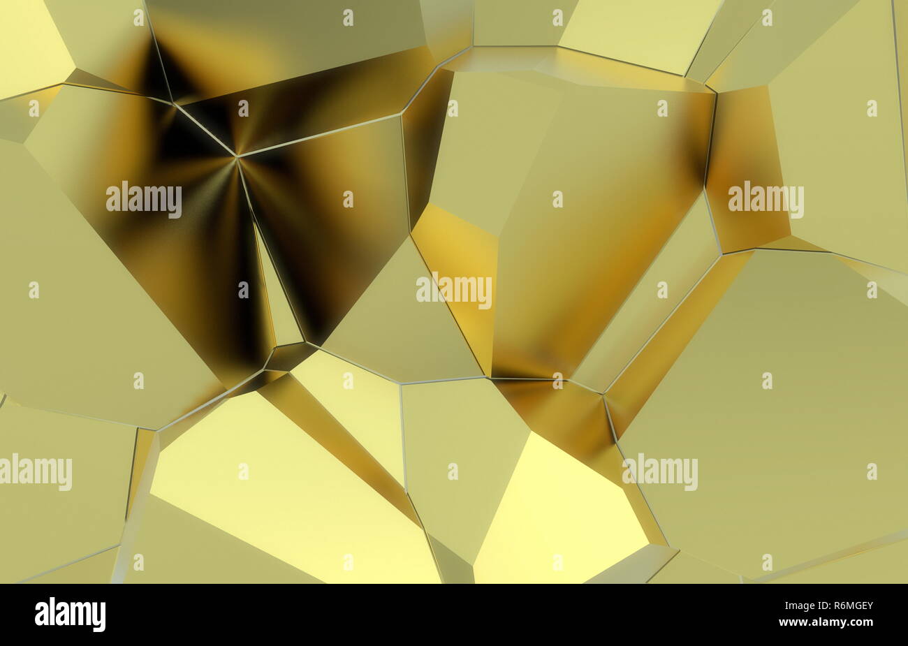 3d render, golden modern shattered wall texture, random clusters ...