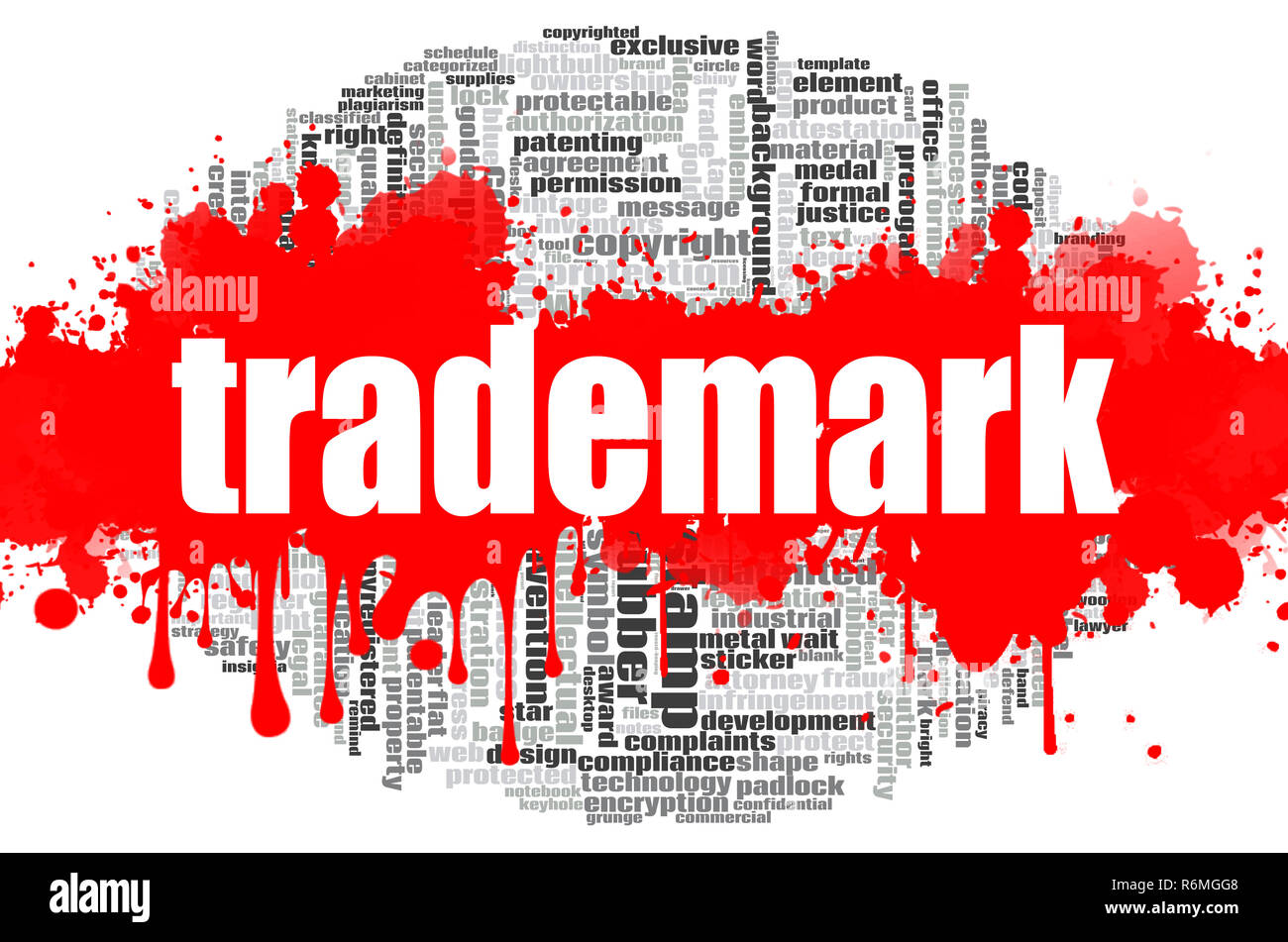 Trademark word cloud Stock Photo - Alamy