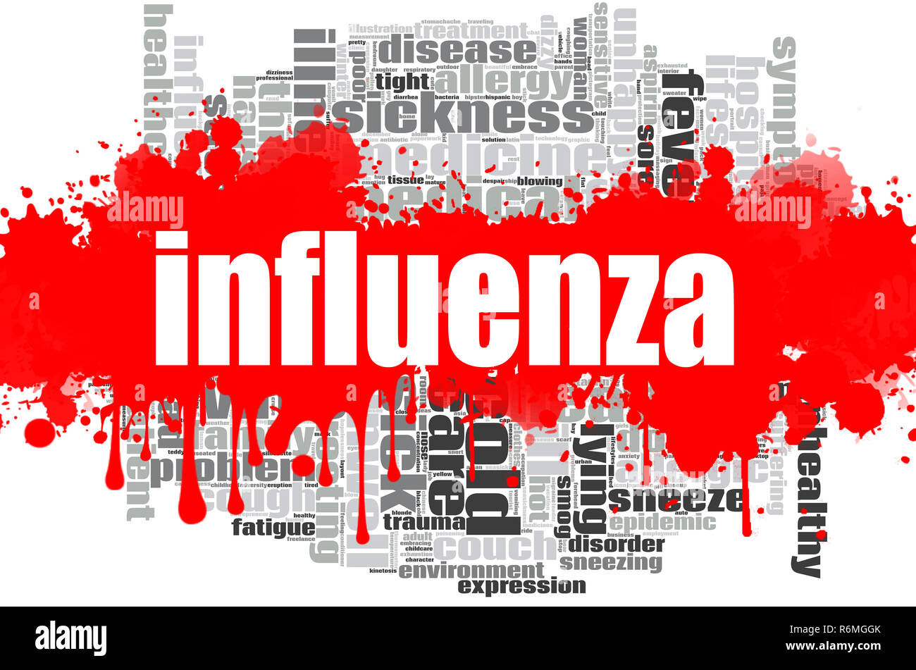 Influenza word cloud design Stock Photo - Alamy