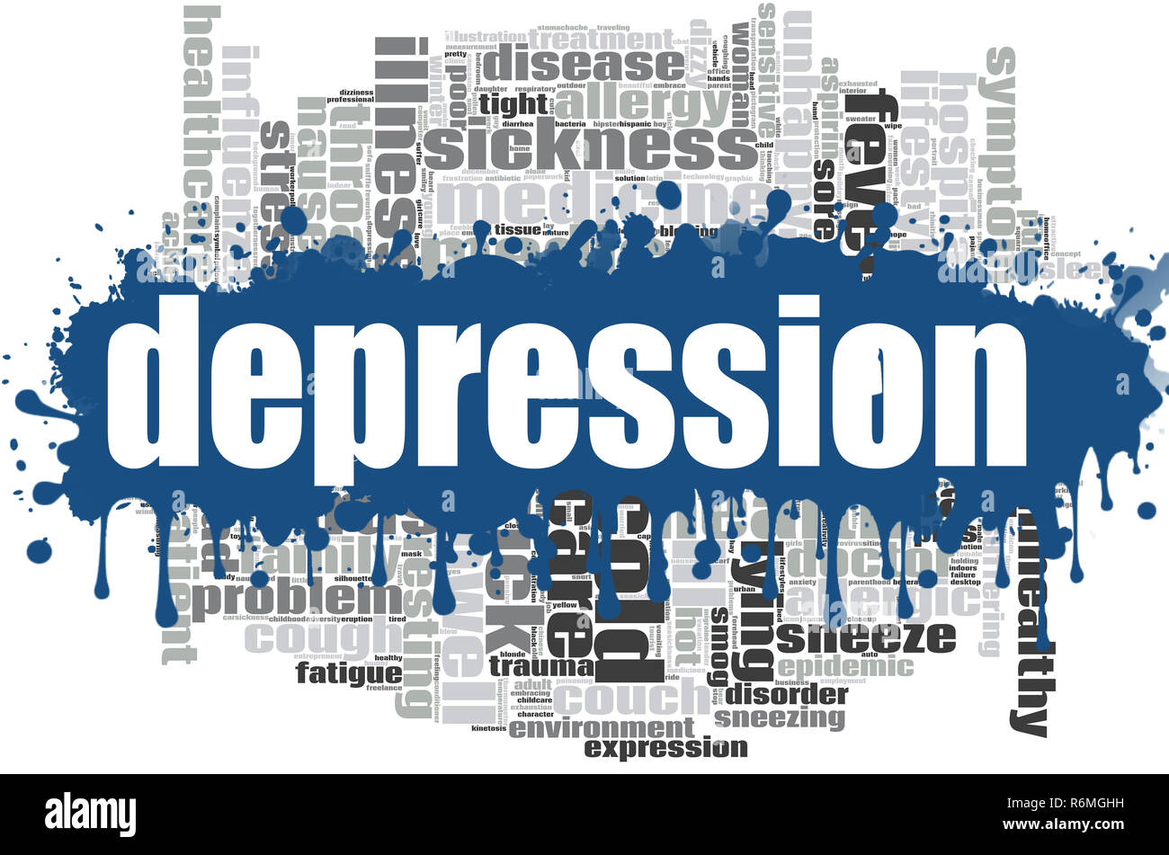 Depression word cloud design Stock Photo - Alamy