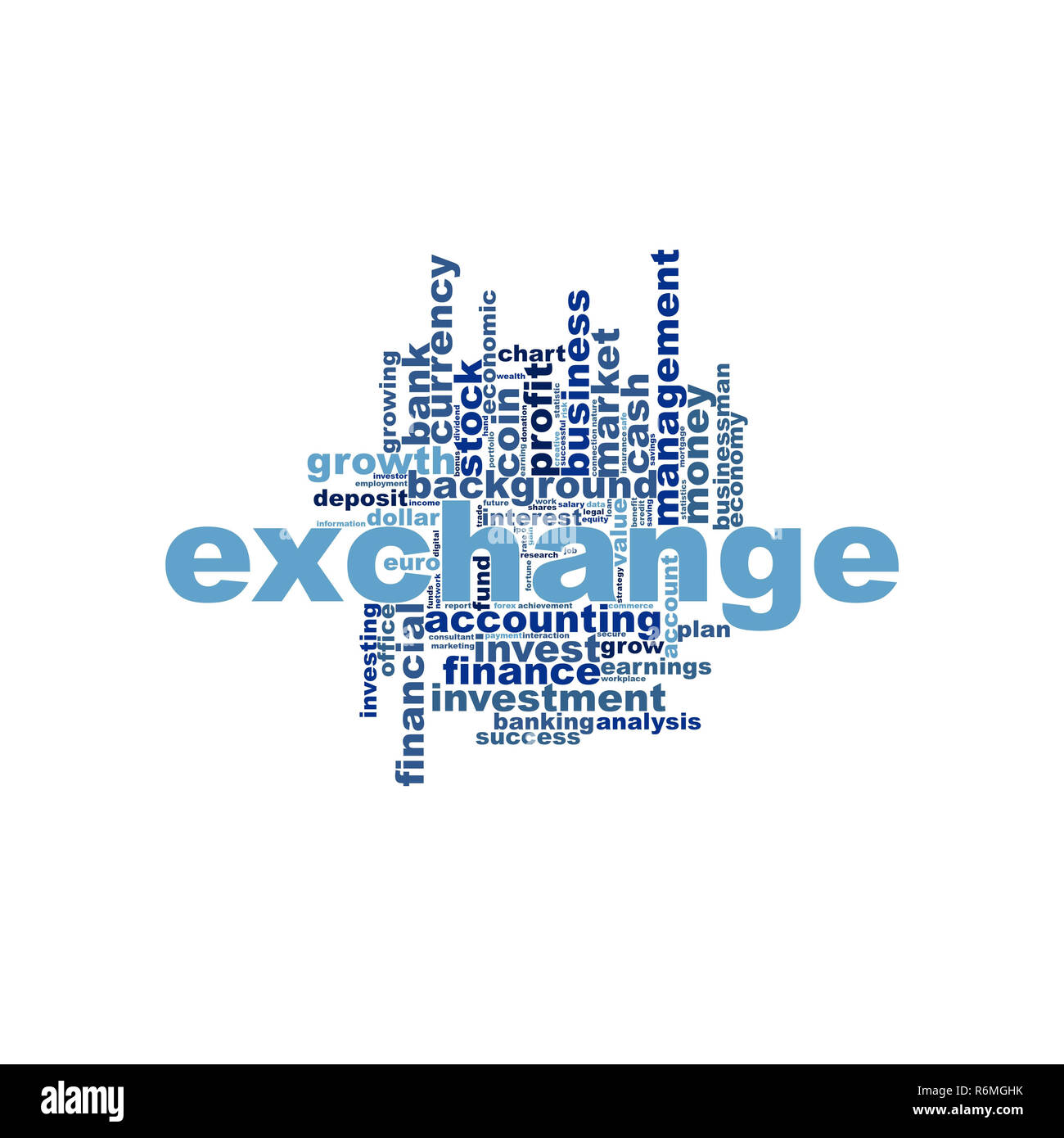 Exchange word cloud Stock Photo - Alamy
