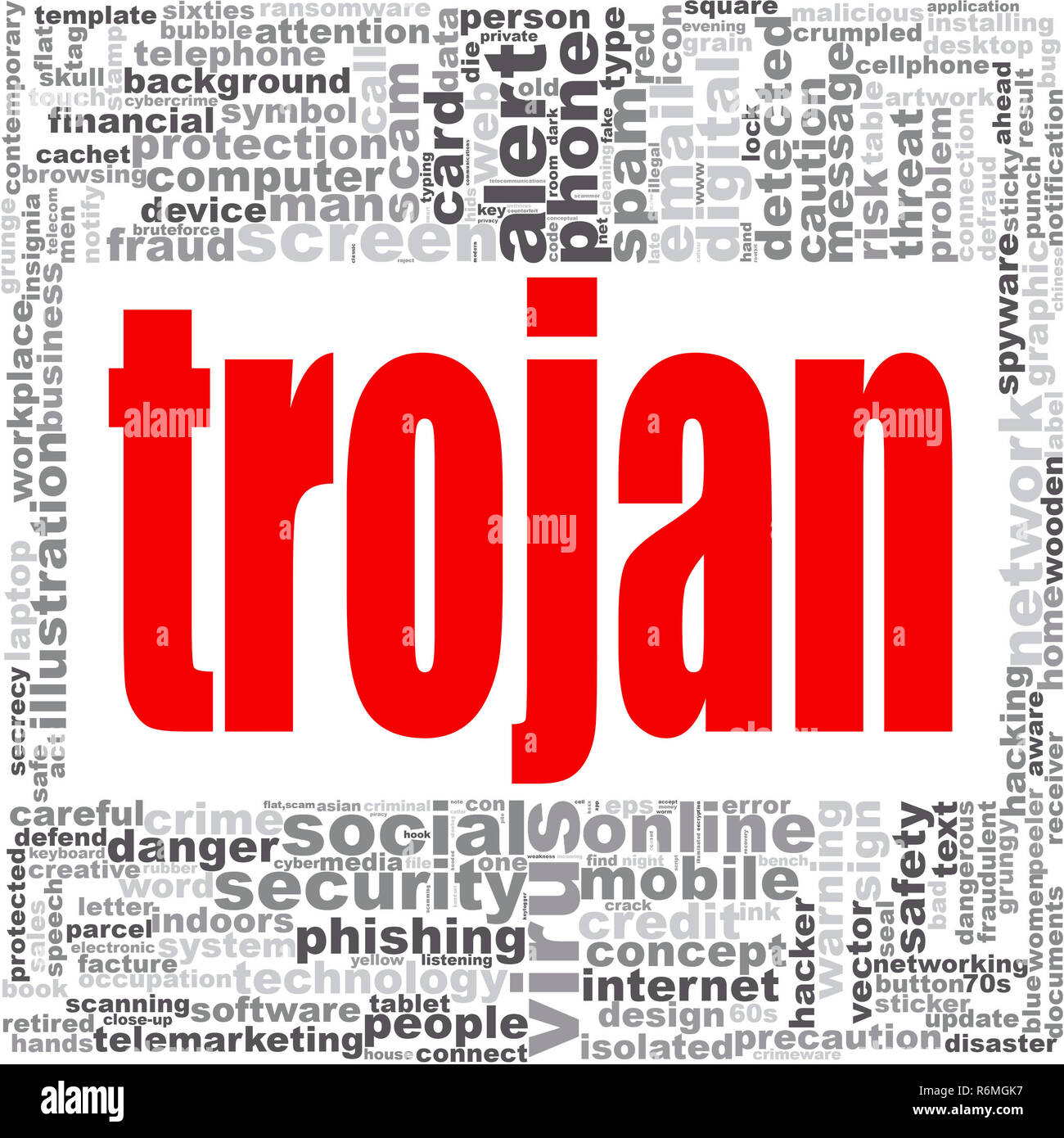 Trojan word cloud Stock Photo - Alamy