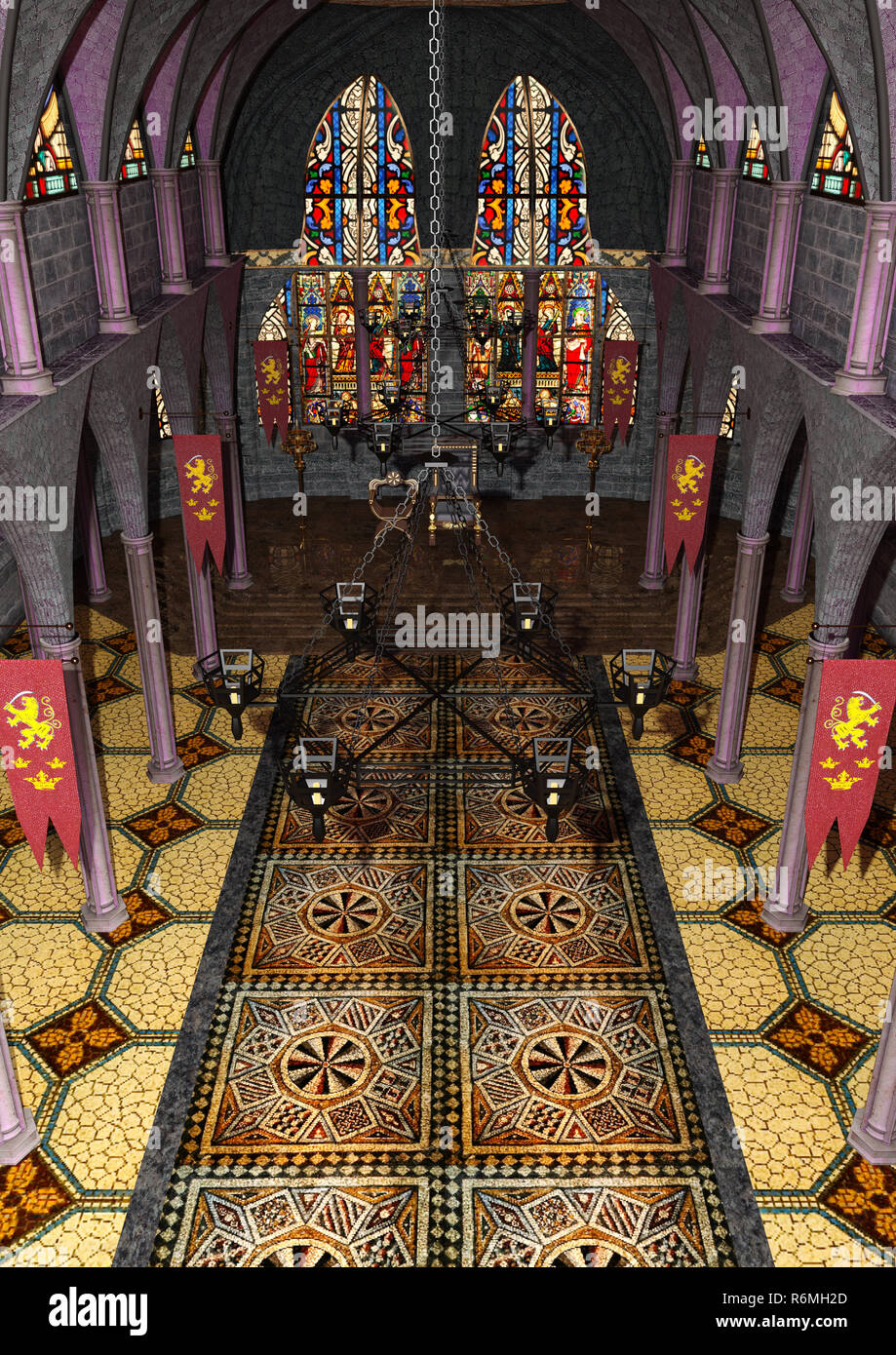 3D Rendering Royal Hall Stock Photo - Alamy