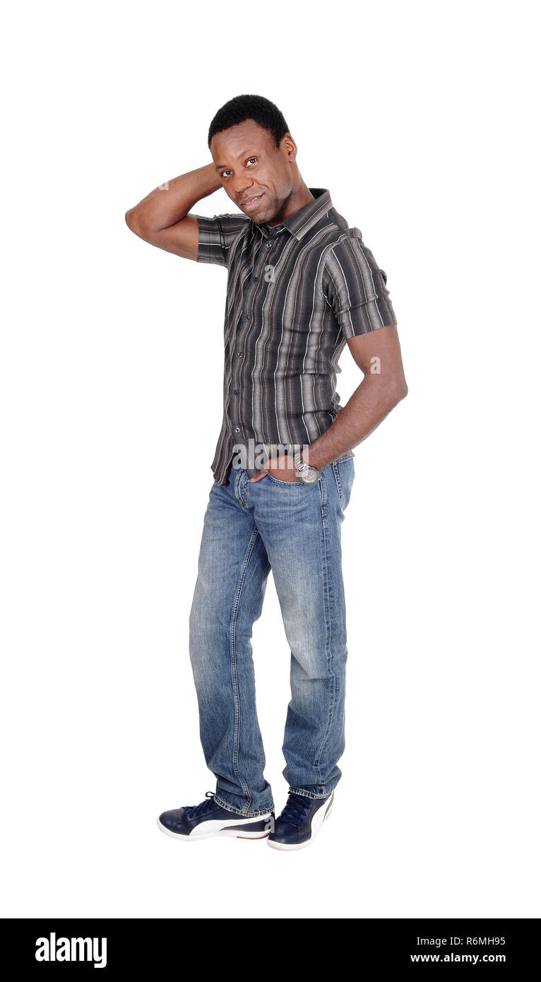 African man full body worried hi-res stock photography and images - Alamy