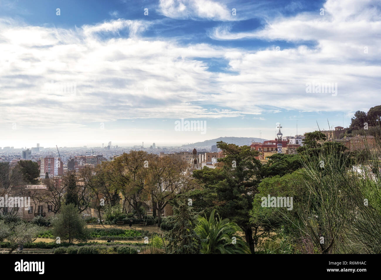 gaudi park pathway Stock Photo - Alamy