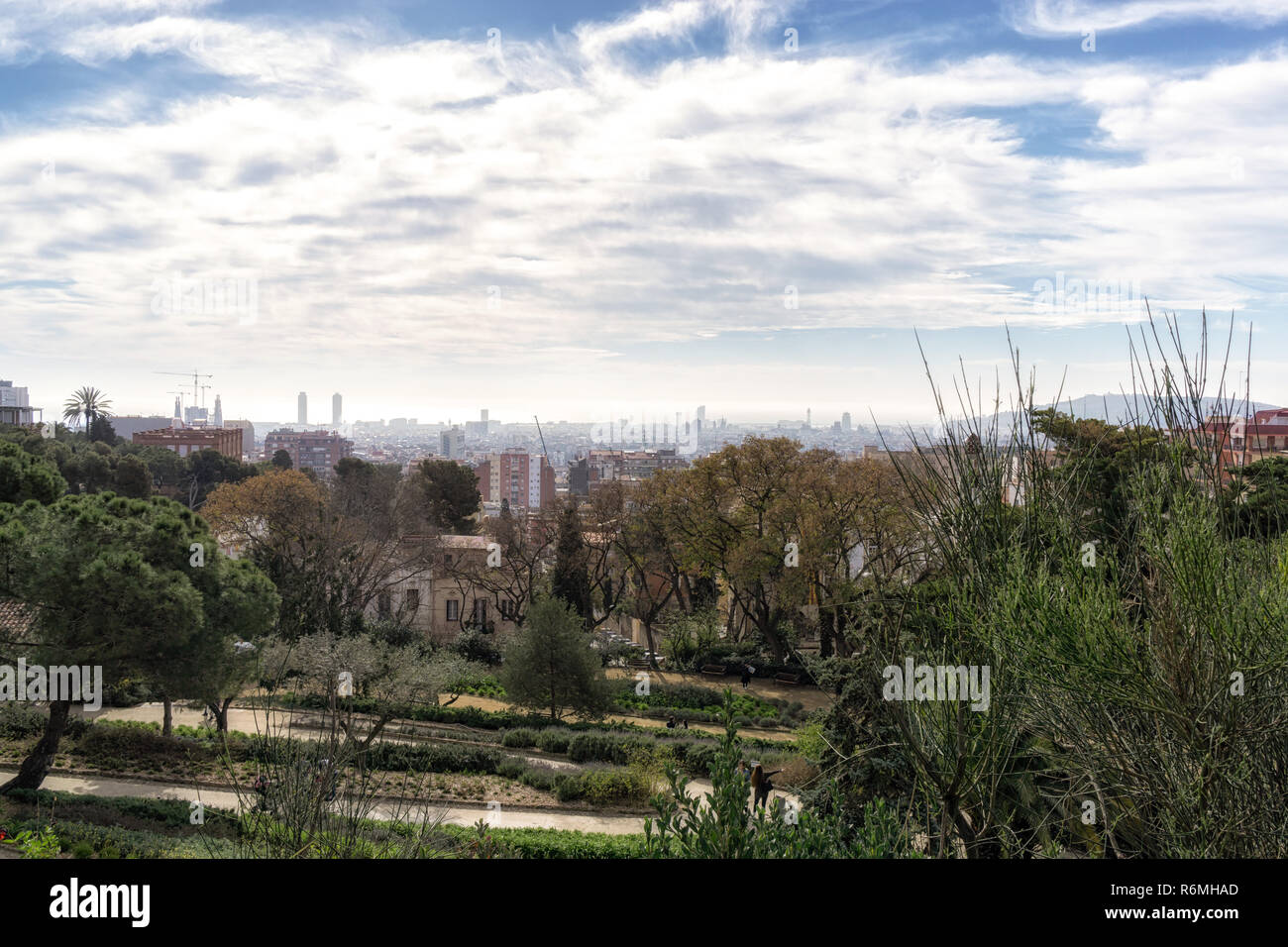 gaudi park pathway Stock Photo - Alamy