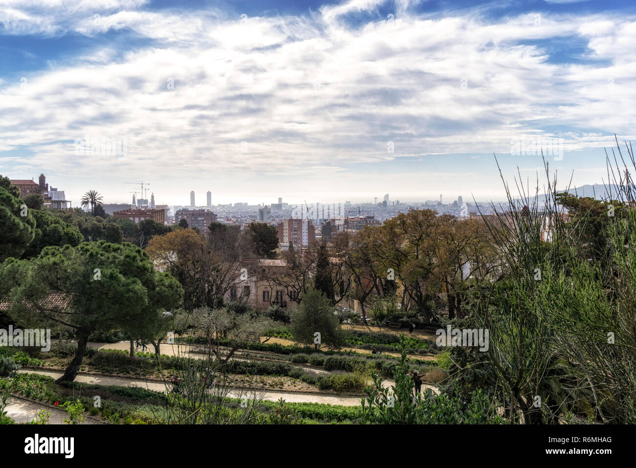 gaudi park pathway Stock Photo - Alamy