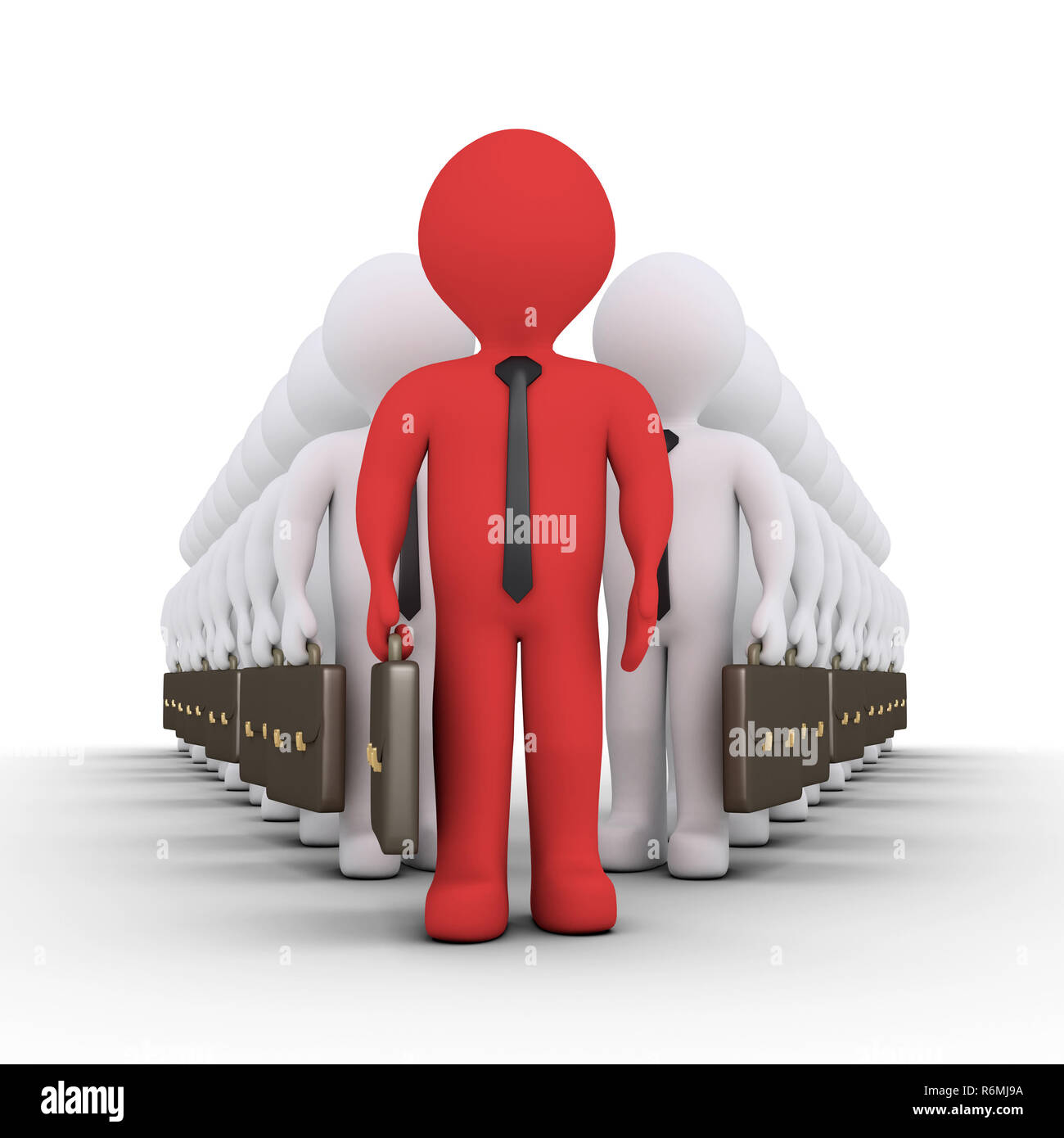 3d teamwork group with red leader front Cut Out Stock Images & Pictures ...