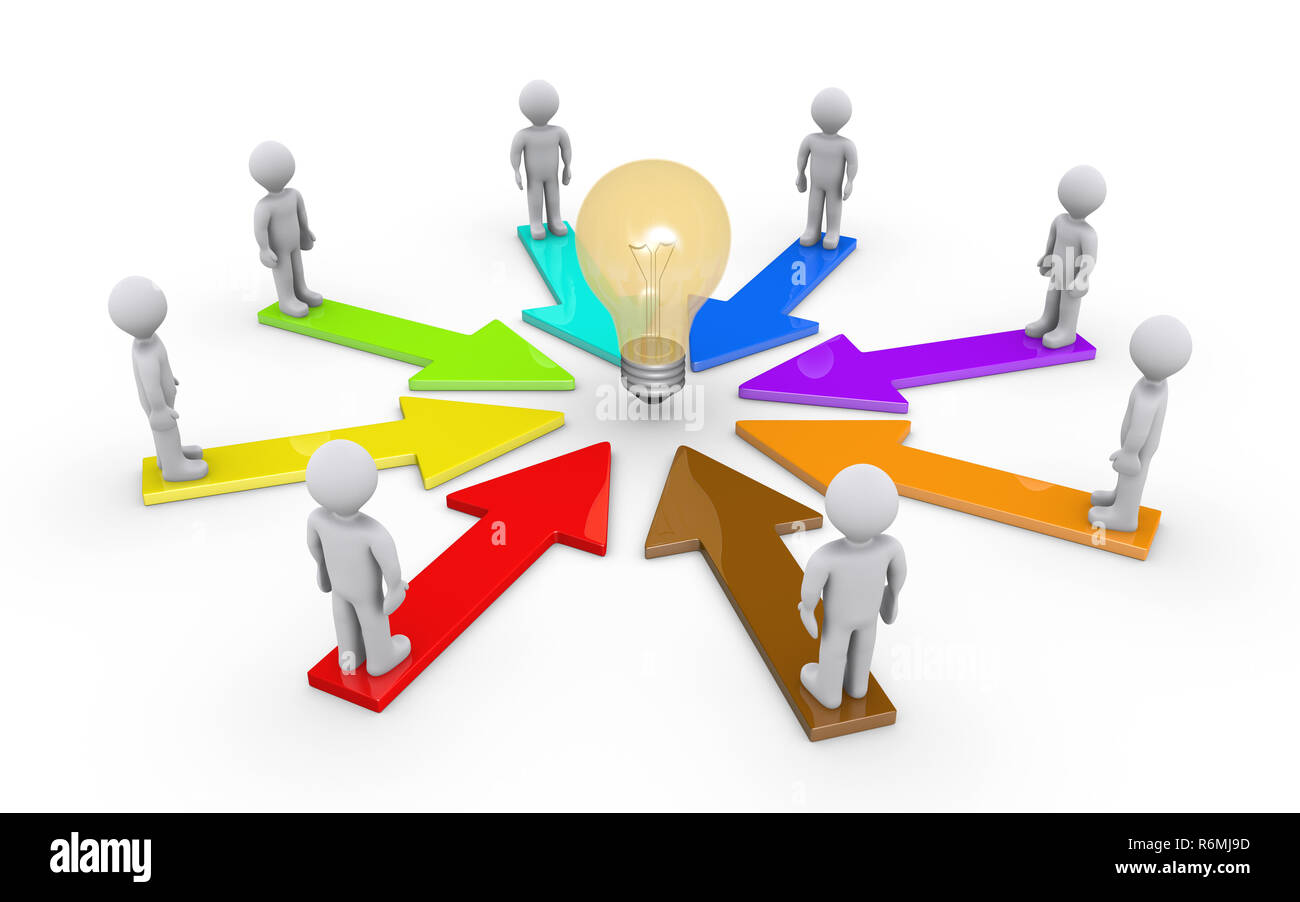 People around light bulb Stock Photo - Alamy