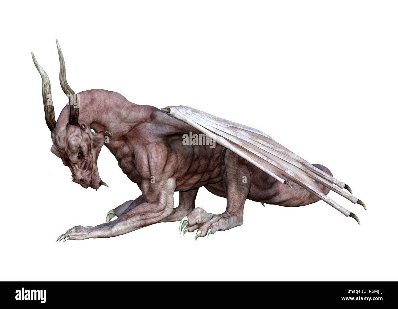 3D Rendering Fantasy Vampire Dragon on White Stock Photo - Alamy