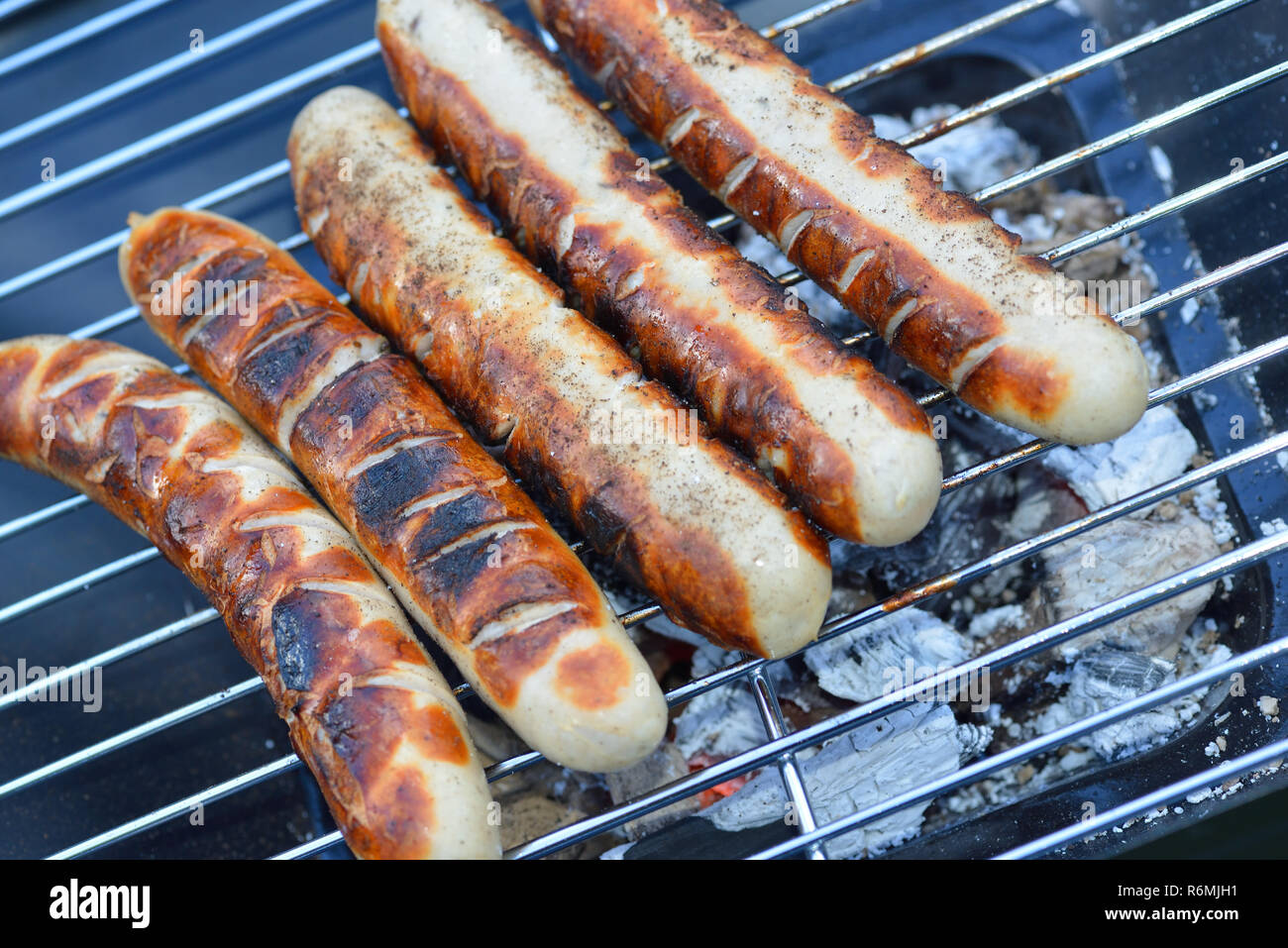 bratwursts on the grill Stock Photo - Alamy
