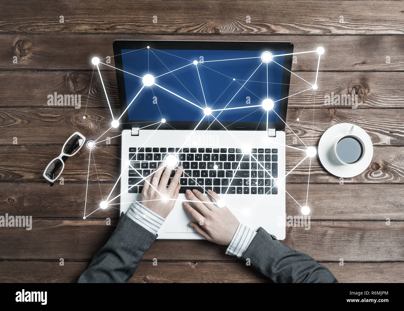 Concept of social connection and networking with social connection ...