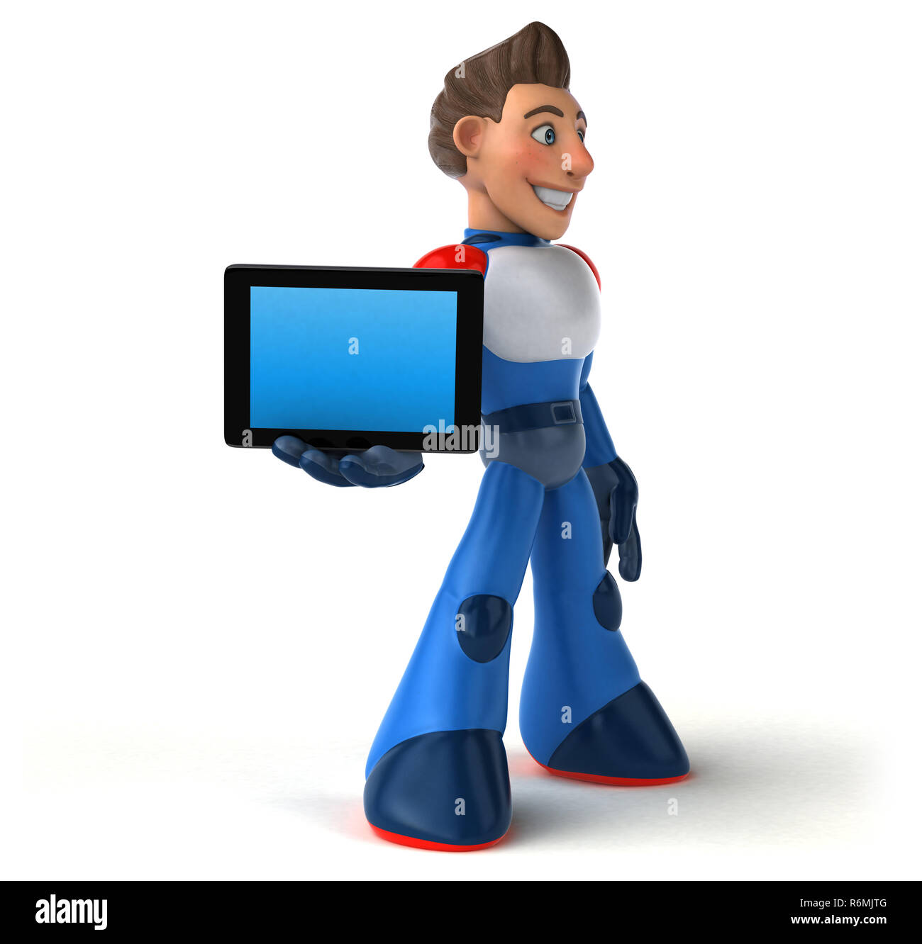 Cartoon illustration tablet super hero hi-res stock photography and ...