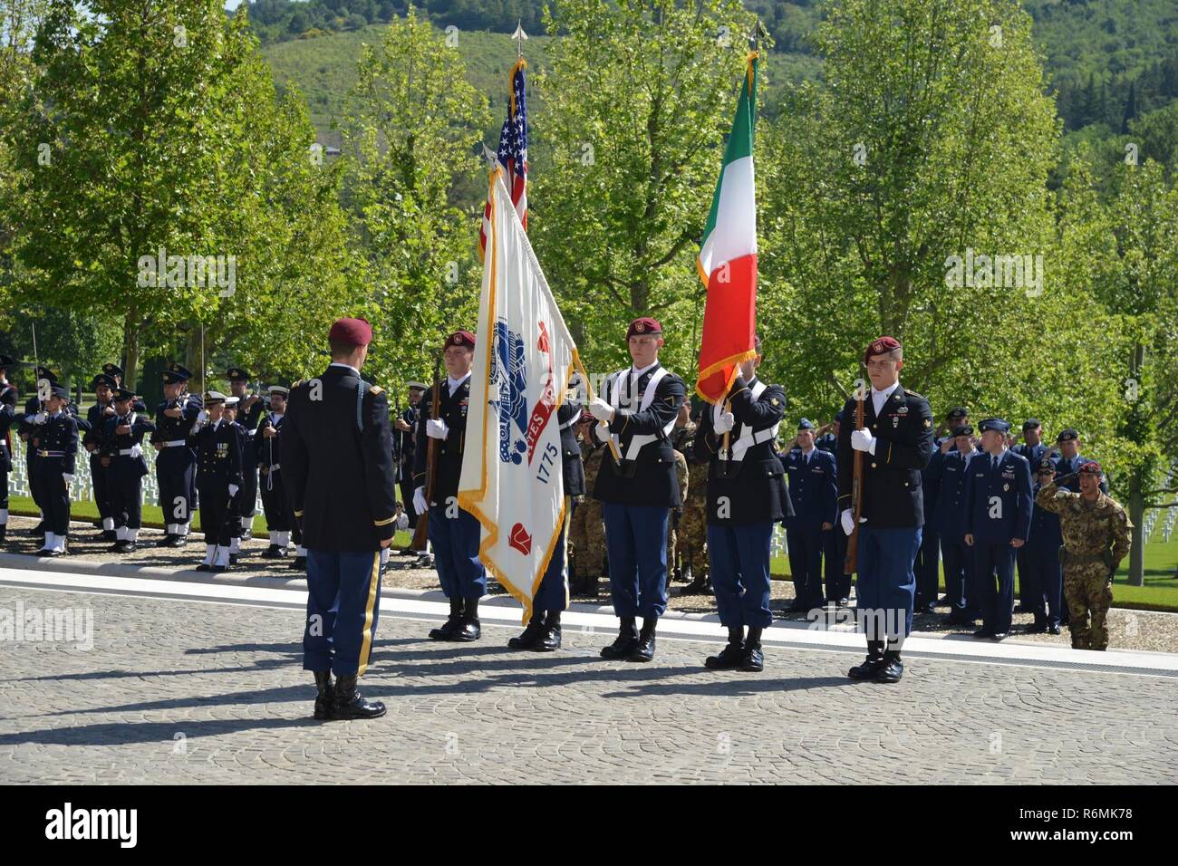 Posting of the colors by the U.S. color guard from 173rd Airborne ...