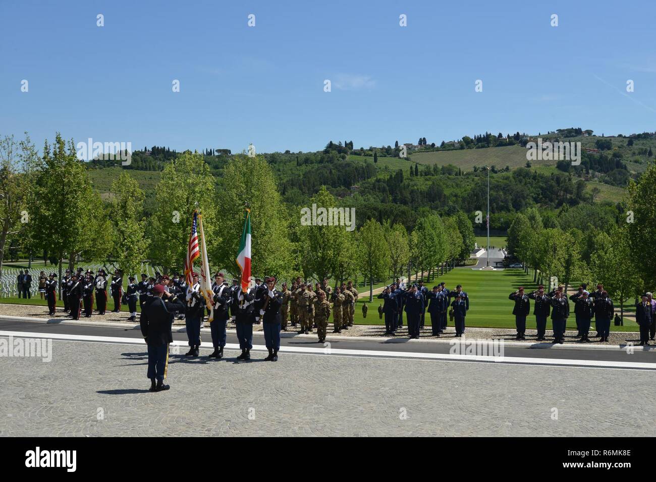 Posting of the colors by the U.S. color guard from 173rd Airborne ...