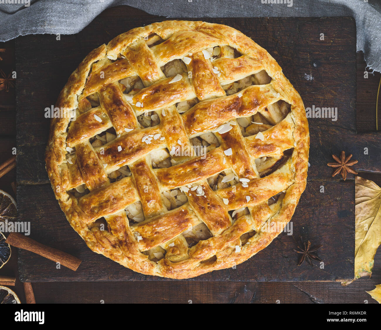 round baked fruit cake, top view Stock Photo - Alamy