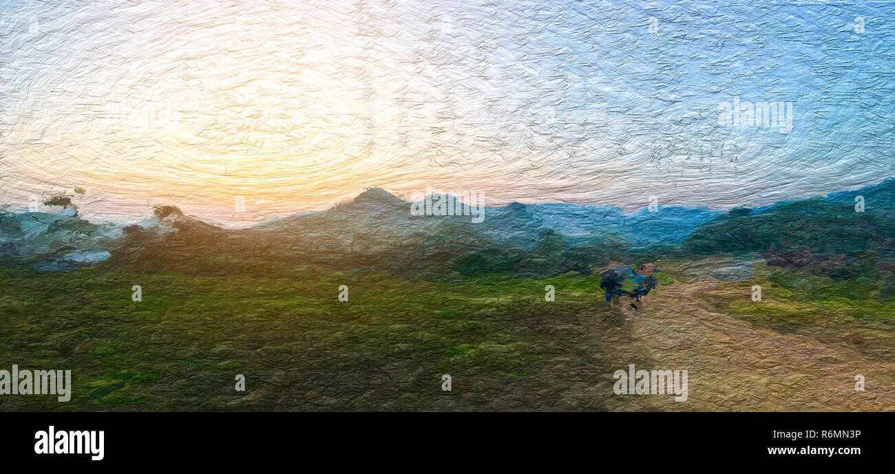 nature concept background, Oil painting image Stock Photo - Alamy