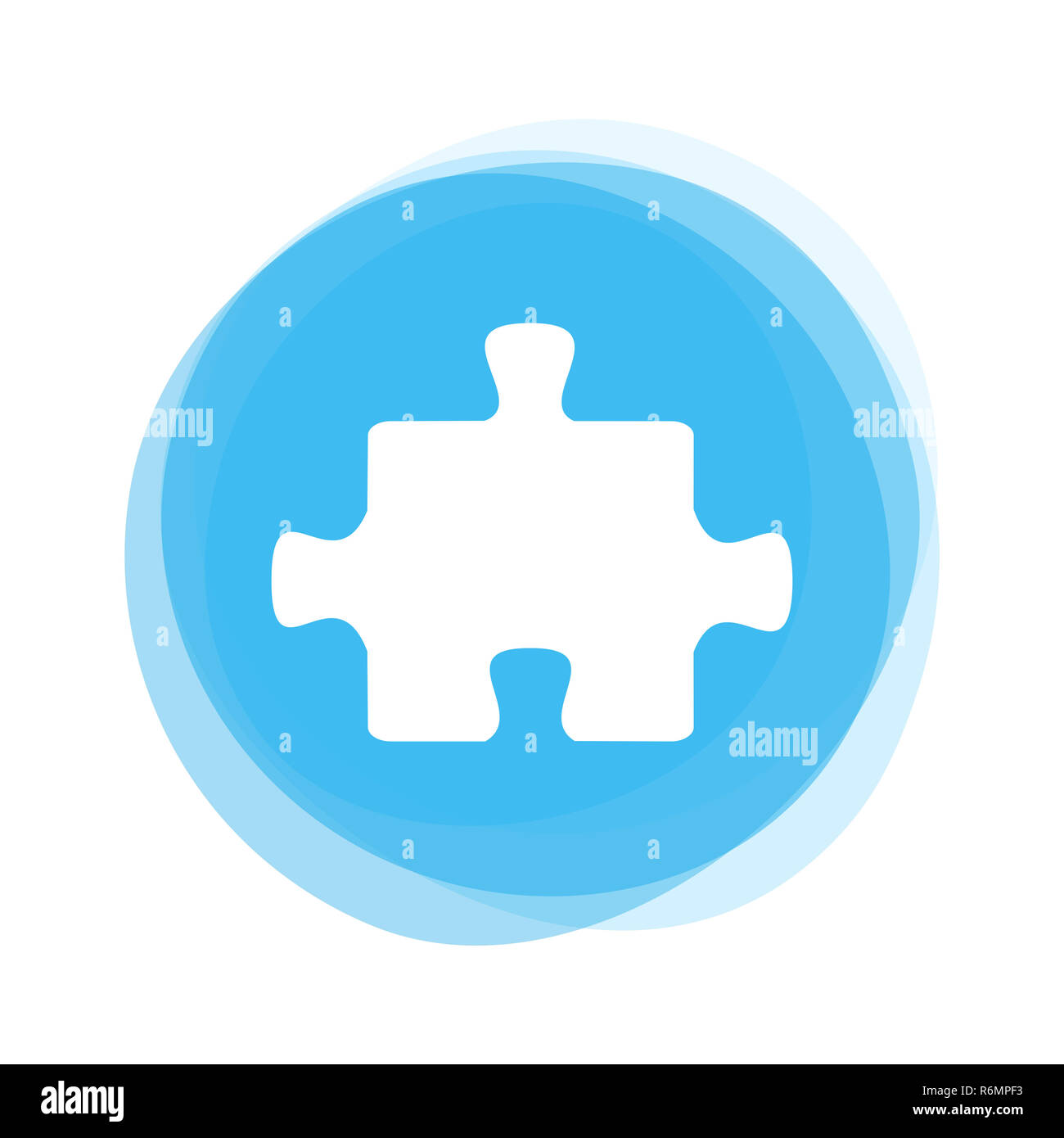 white puzzle piece on light blue pin Stock Photo - Alamy