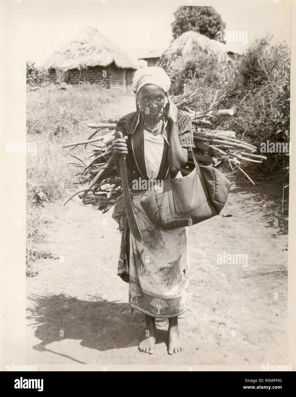 An older woman carrying tree branches Stock Photo - Alamy
