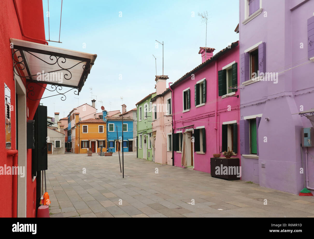 Colorful houses square Stock Photo - Alamy