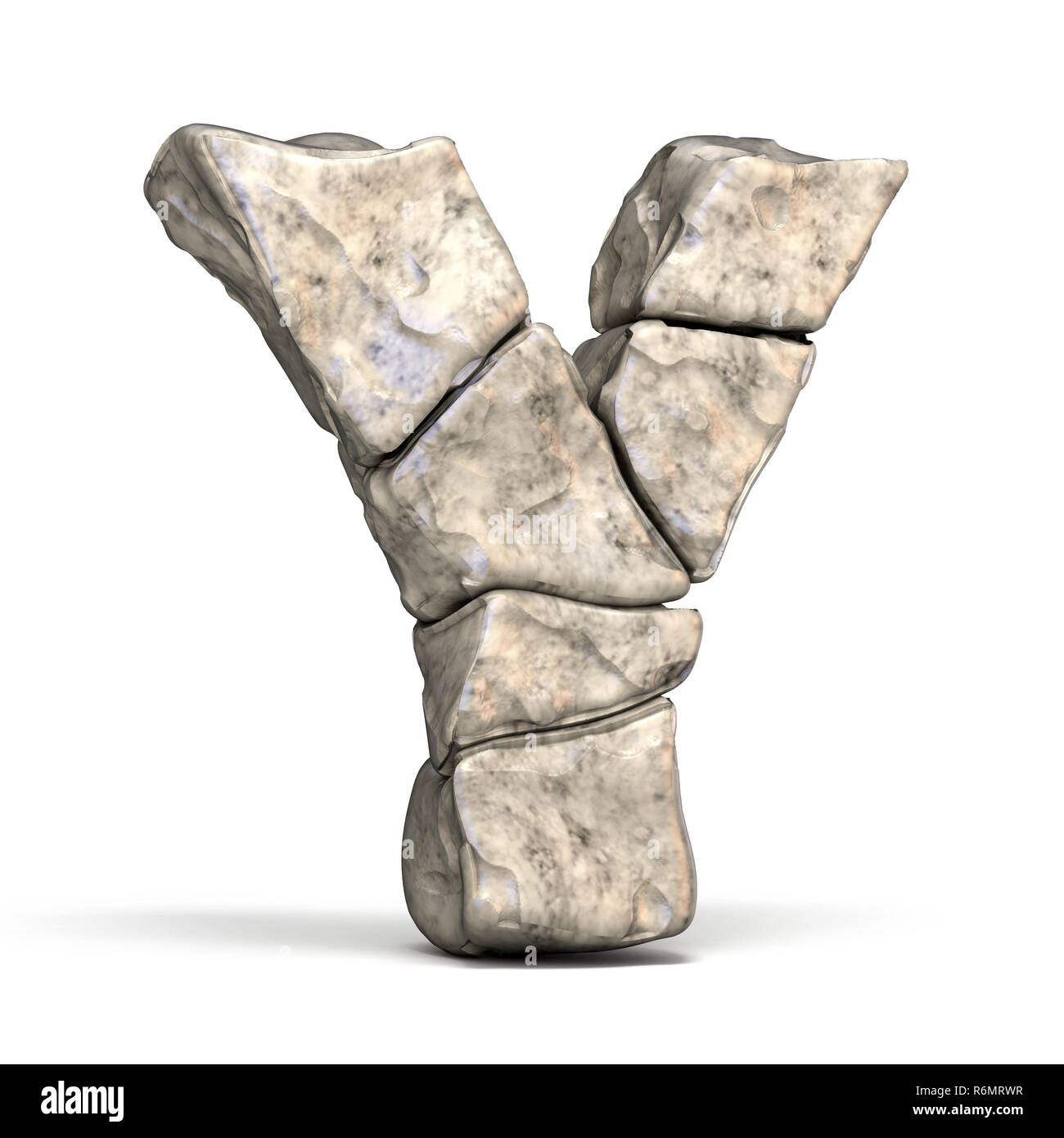 Stone font letter Y 3D Stock Photo - Alamy