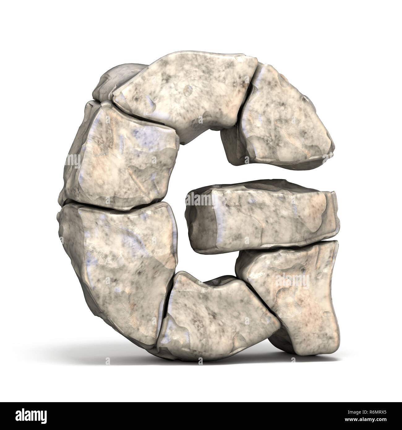 Stone font letter G 3D Stock Photo - Alamy