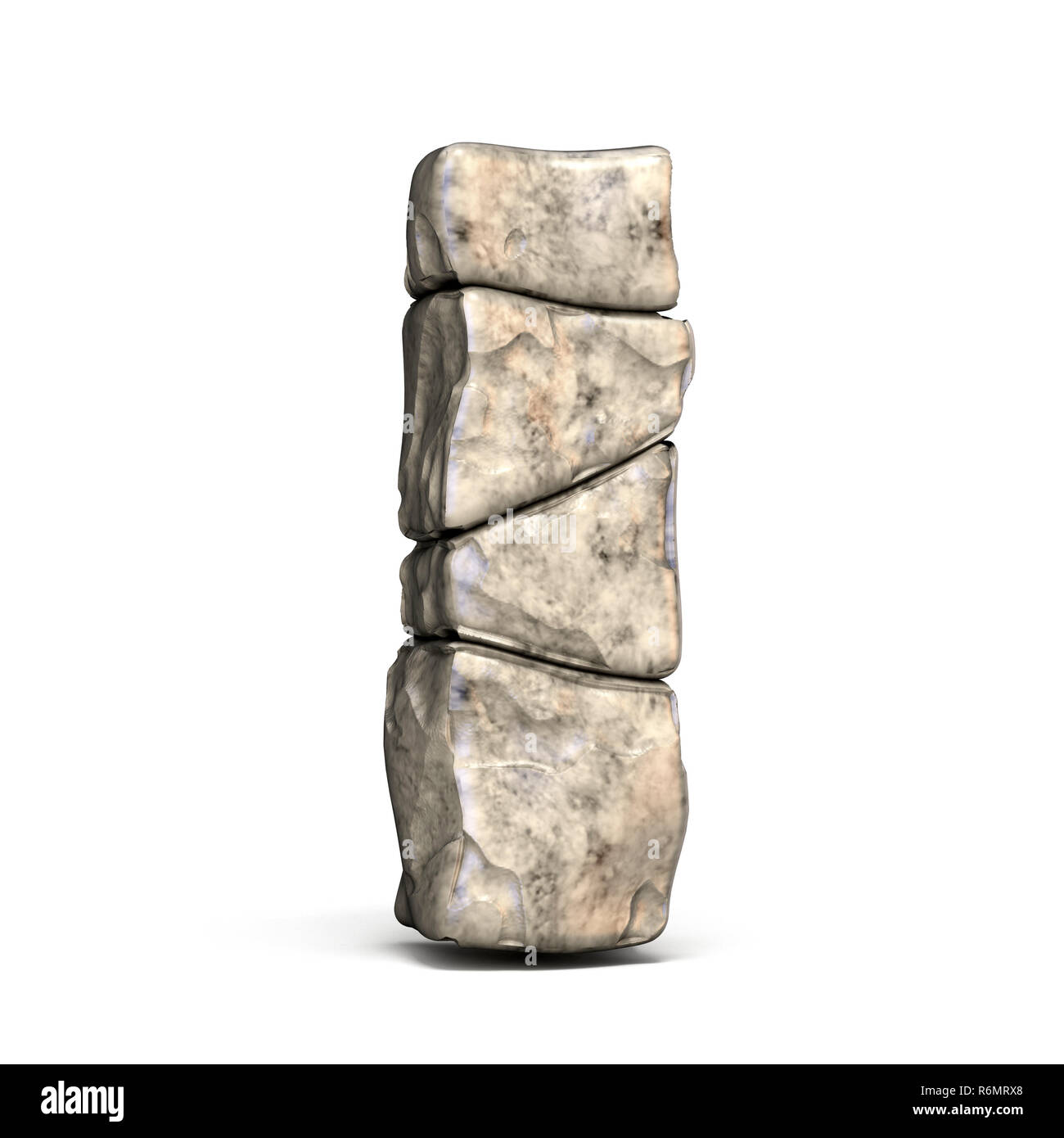 Stone font letter I 3D Stock Photo - Alamy