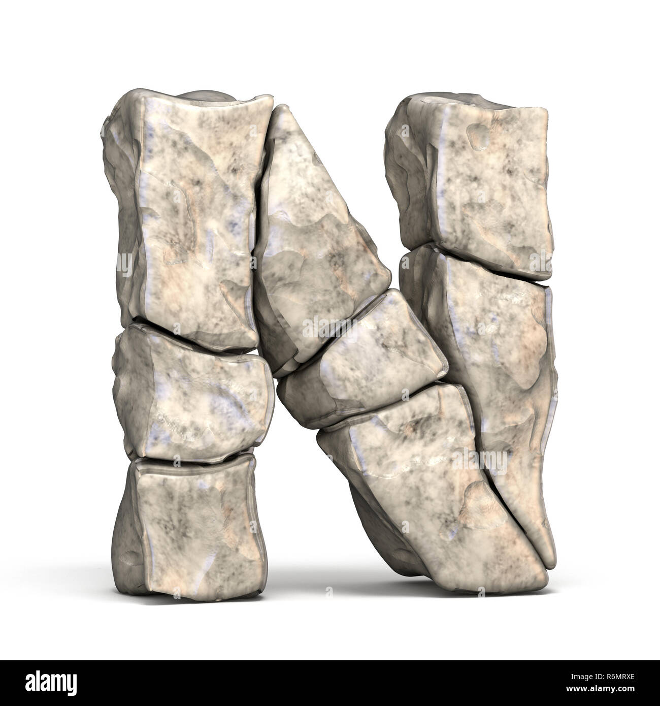 Stone font letter N 3D Stock Photo - Alamy