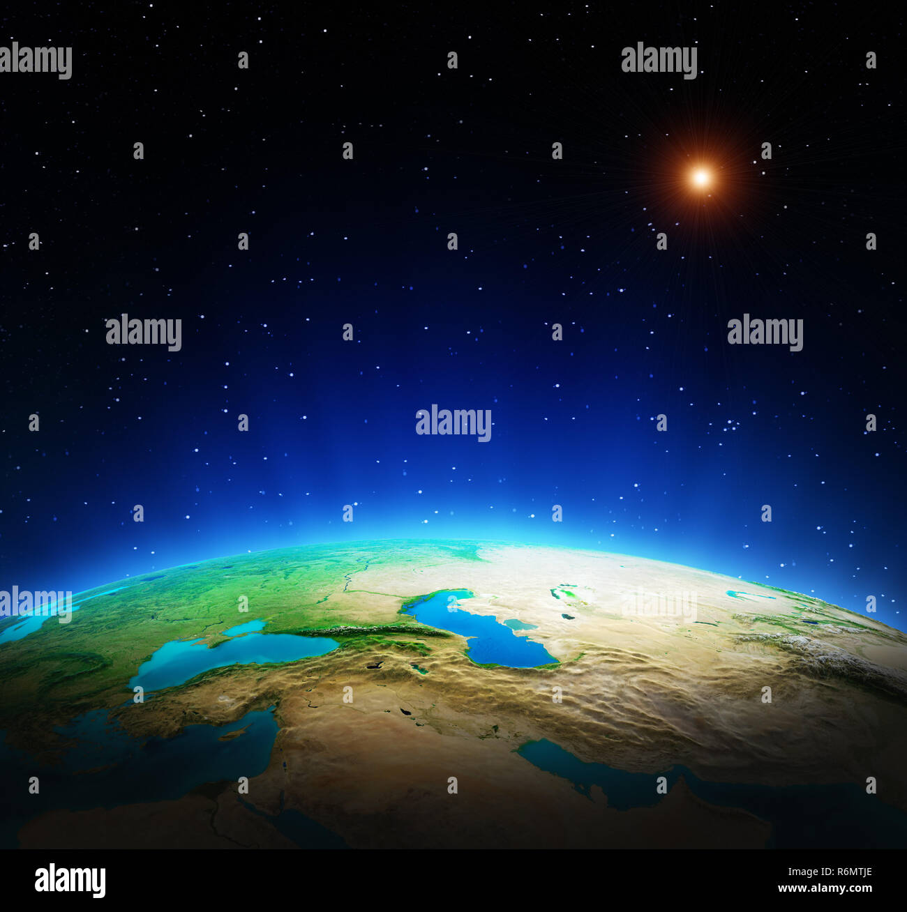 Earth from space 3d rendering Stock Photo - Alamy