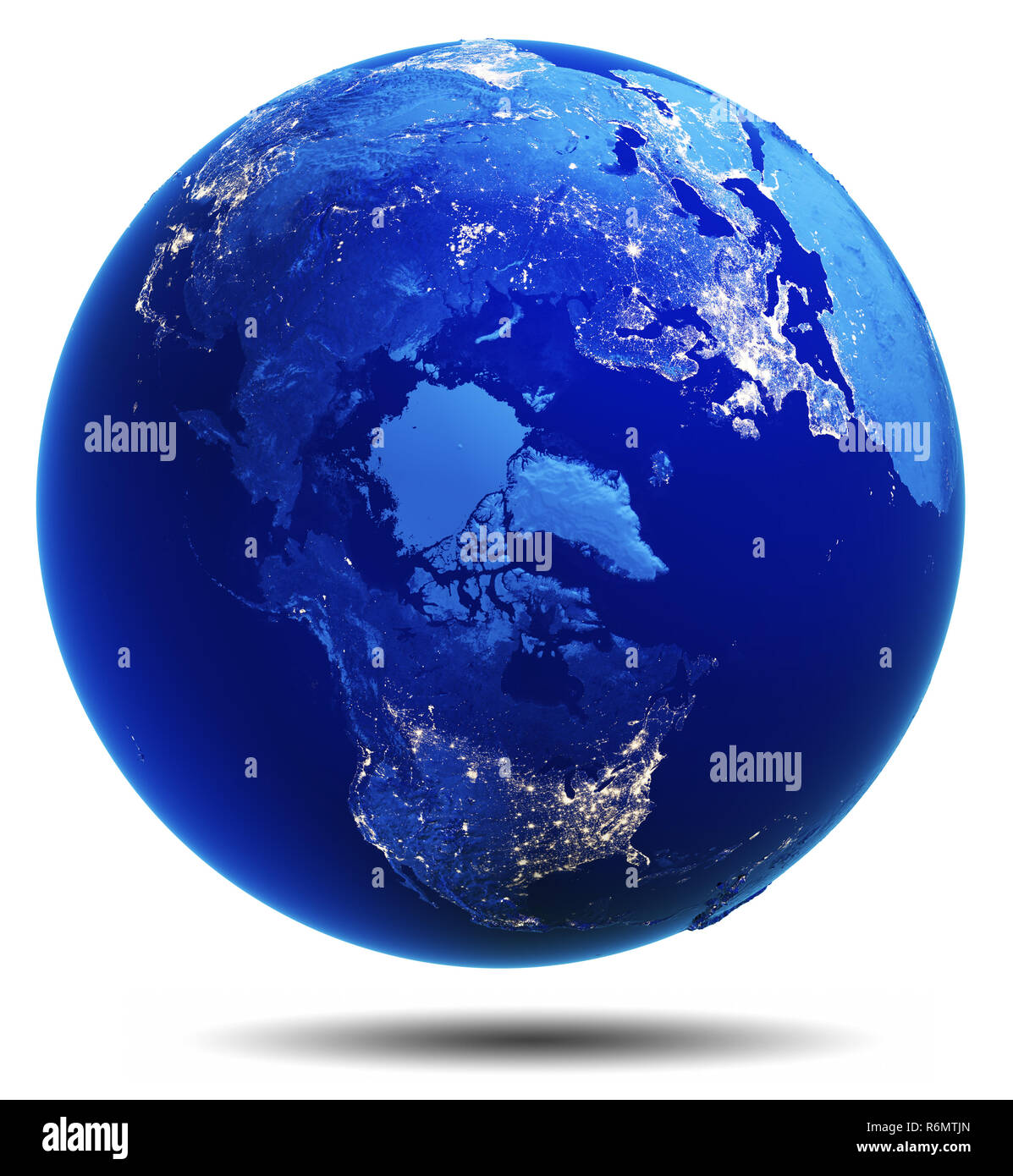 Planet Earth white isolated 3d rendering Stock Photo - Alamy