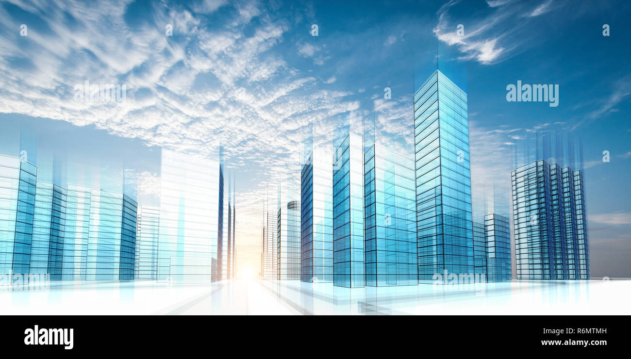 City concept background 3d rendering Stock Photo - Alamy