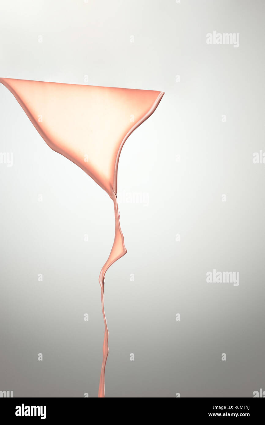 Melted hot chocolate syrup is dripping. Streams with drops isolated on ...