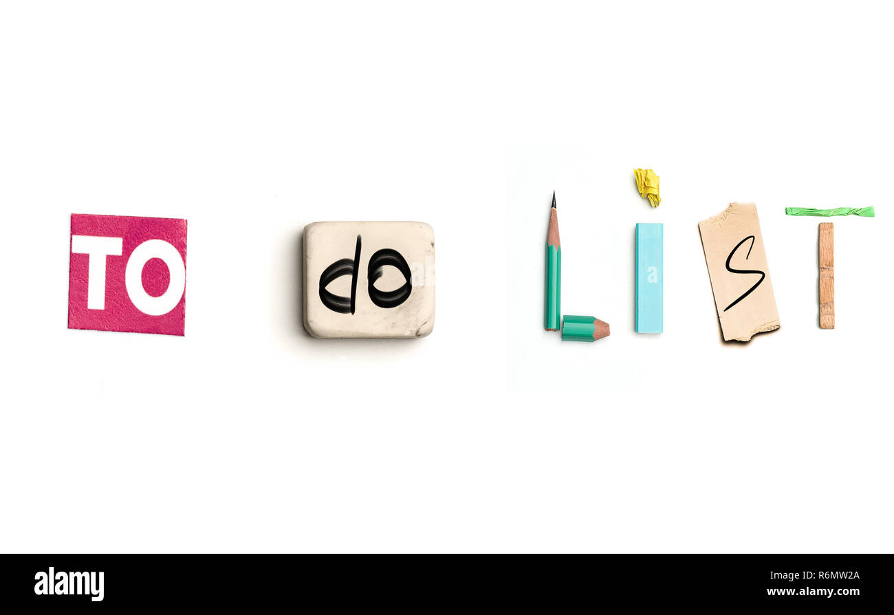 The words to do list created from office stationery Stock Photo - Alamy