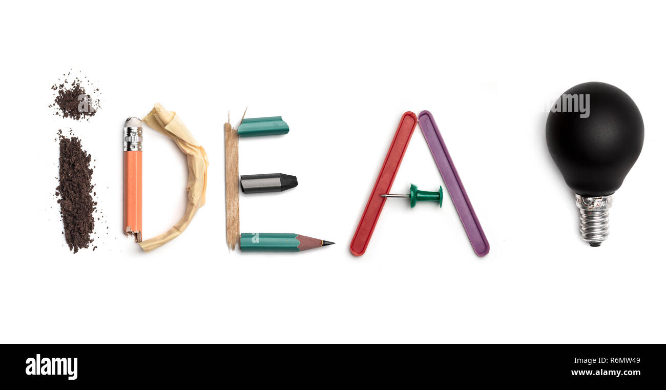 Concept of idea with colorful crumpled paper Stock Photo - Alamy