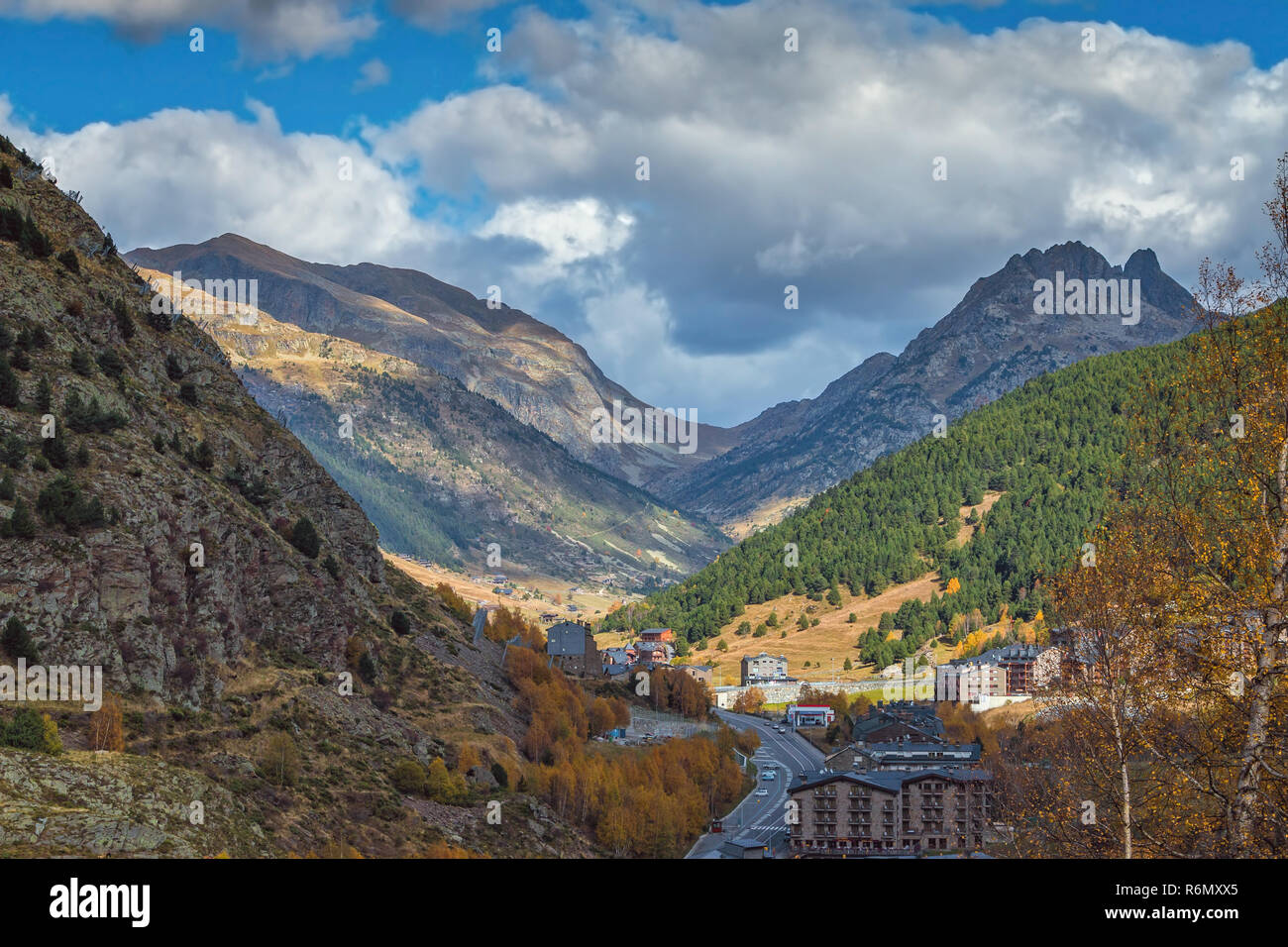 Nice landscape from a mountains in country Andorra Stock Photo - Alamy