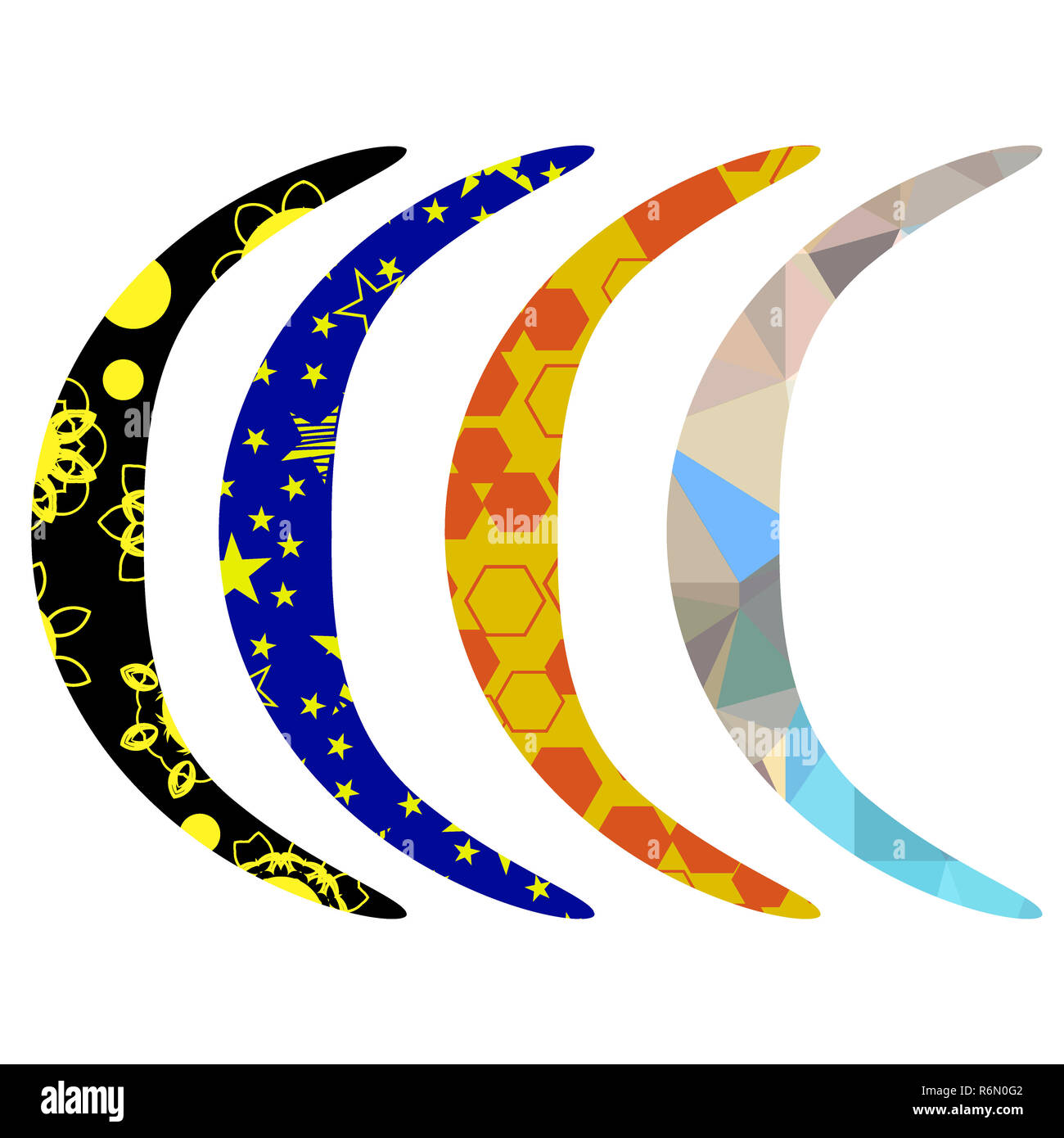 Set of Colorful Australian Boomerang Stock Photo - Alamy