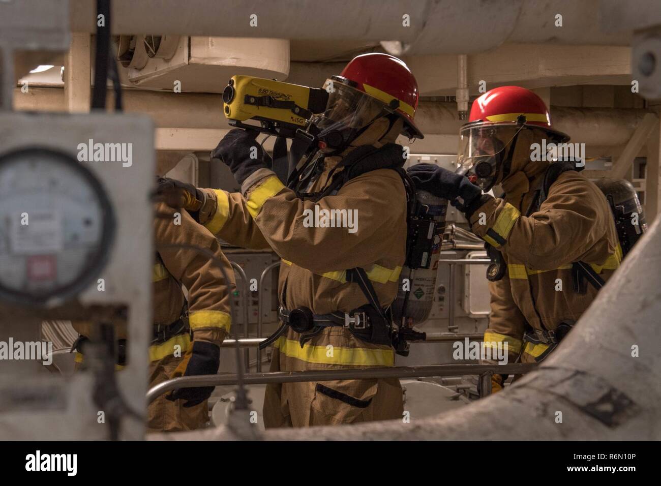 SEA OF JAPAN (May 31, 2017) Fireman Kevin Johnson, primary assessment ...