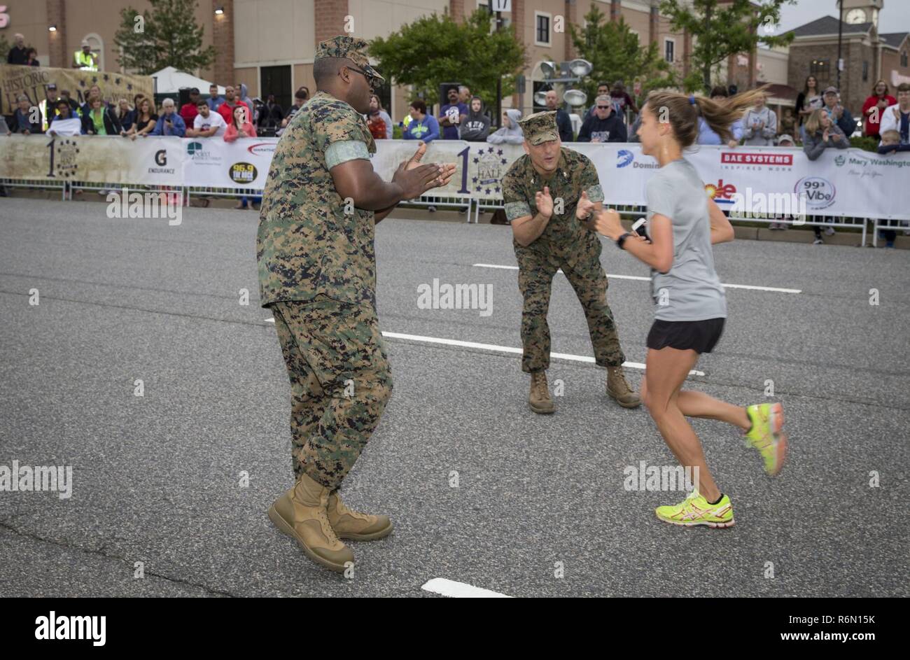 U.S. Marine Corps Col. Joseph Murray, right, commanding officer of ...