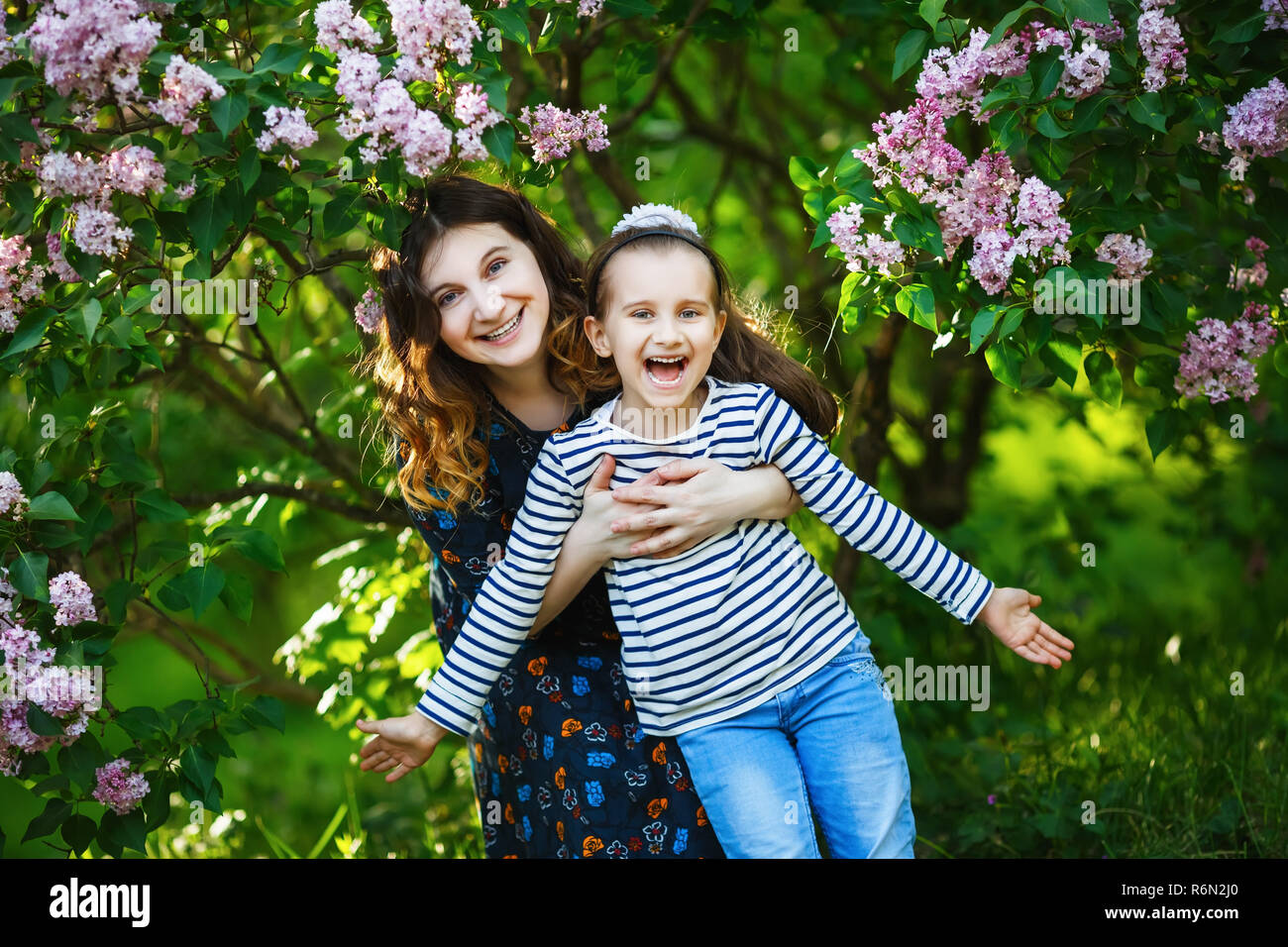 Happy cheerful family Stock Photo - Alamy