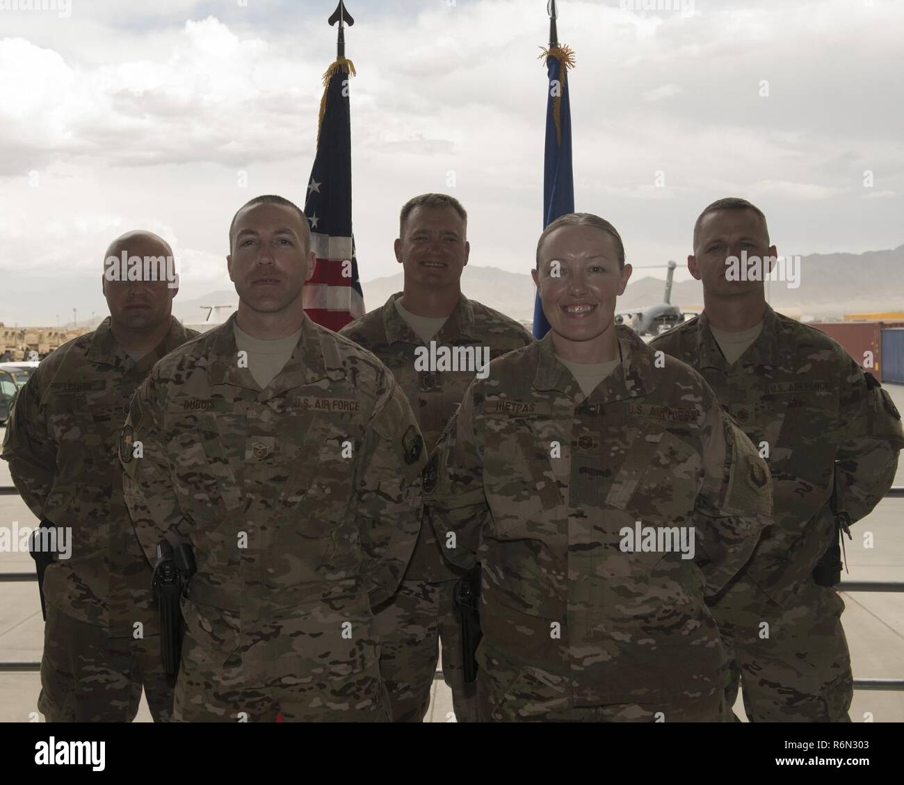(From left to right) Master Sgt. Aaron Lesher, 455th Expeditionary ...