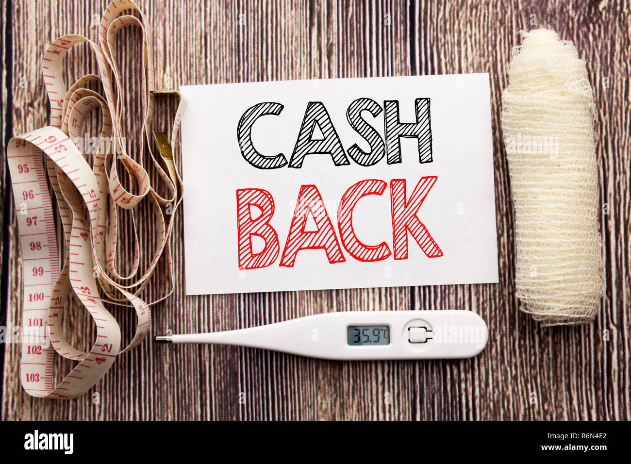 Handwritten text showing Cash Back Cashback. Business fitness health ...